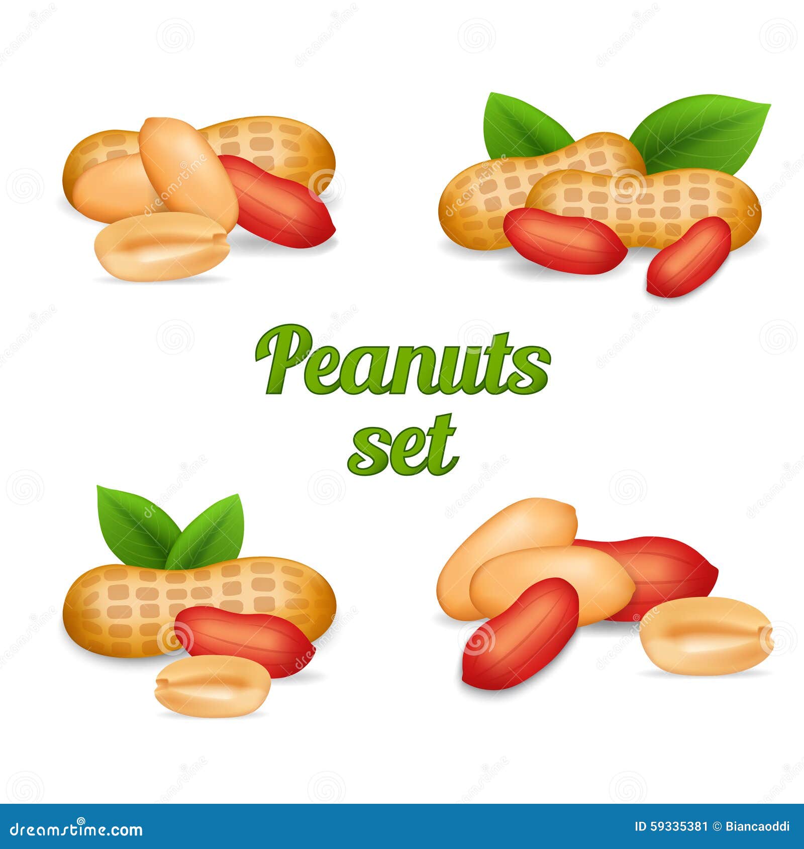 Peanuts On White Background. Whole And Peeled Peanuts, Isolated On ...