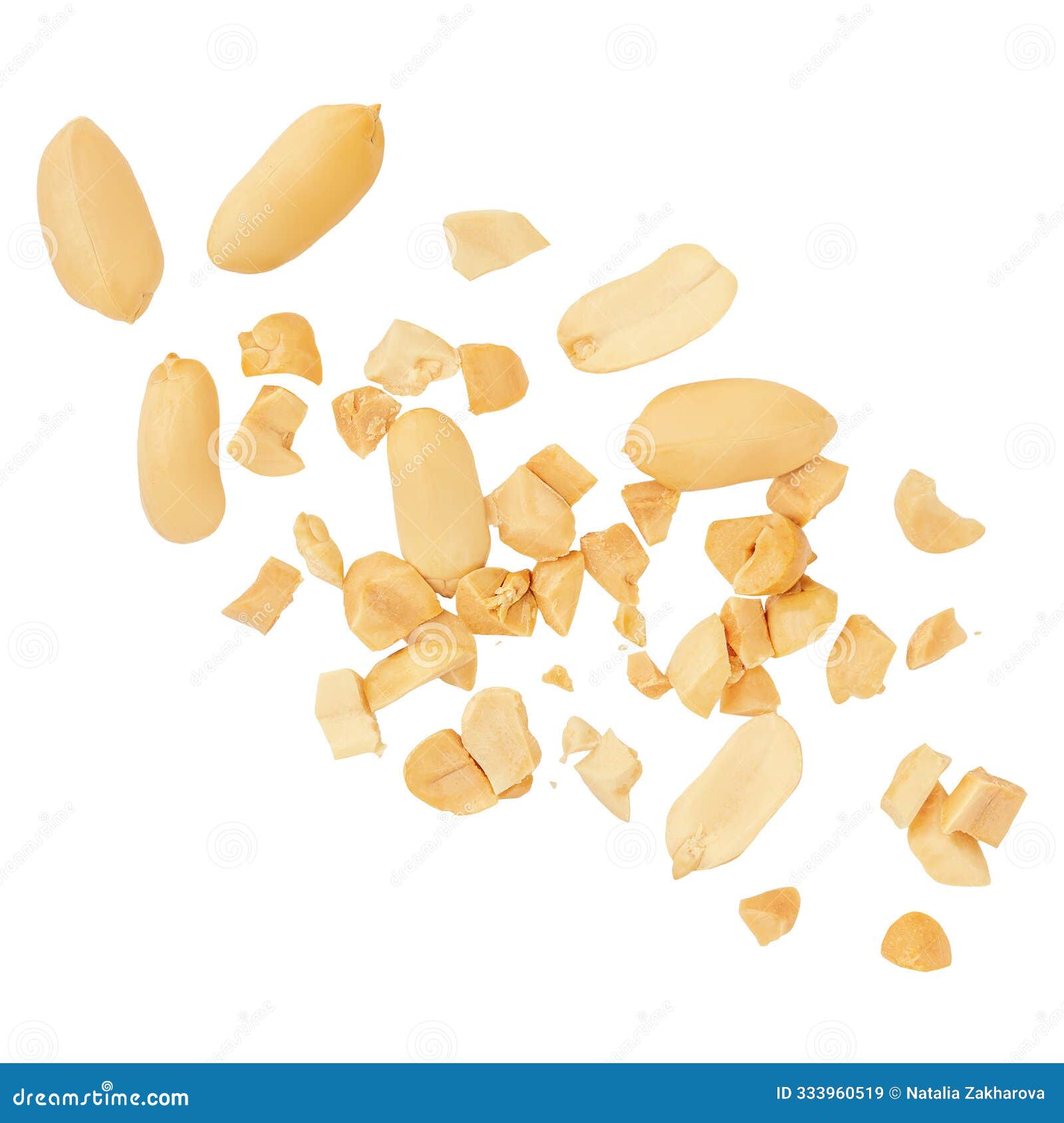 Peanuts Levitating in Air on White Background. Isolated Falling Crushed Peanuts Stock Image ...