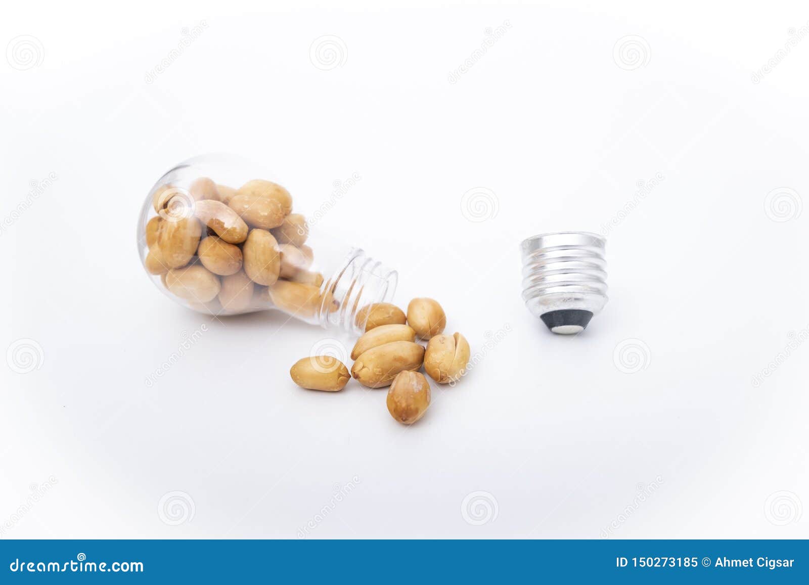 Peanuts in Light Bulb, Peanuts on White Surface Stock Image - Image of ...