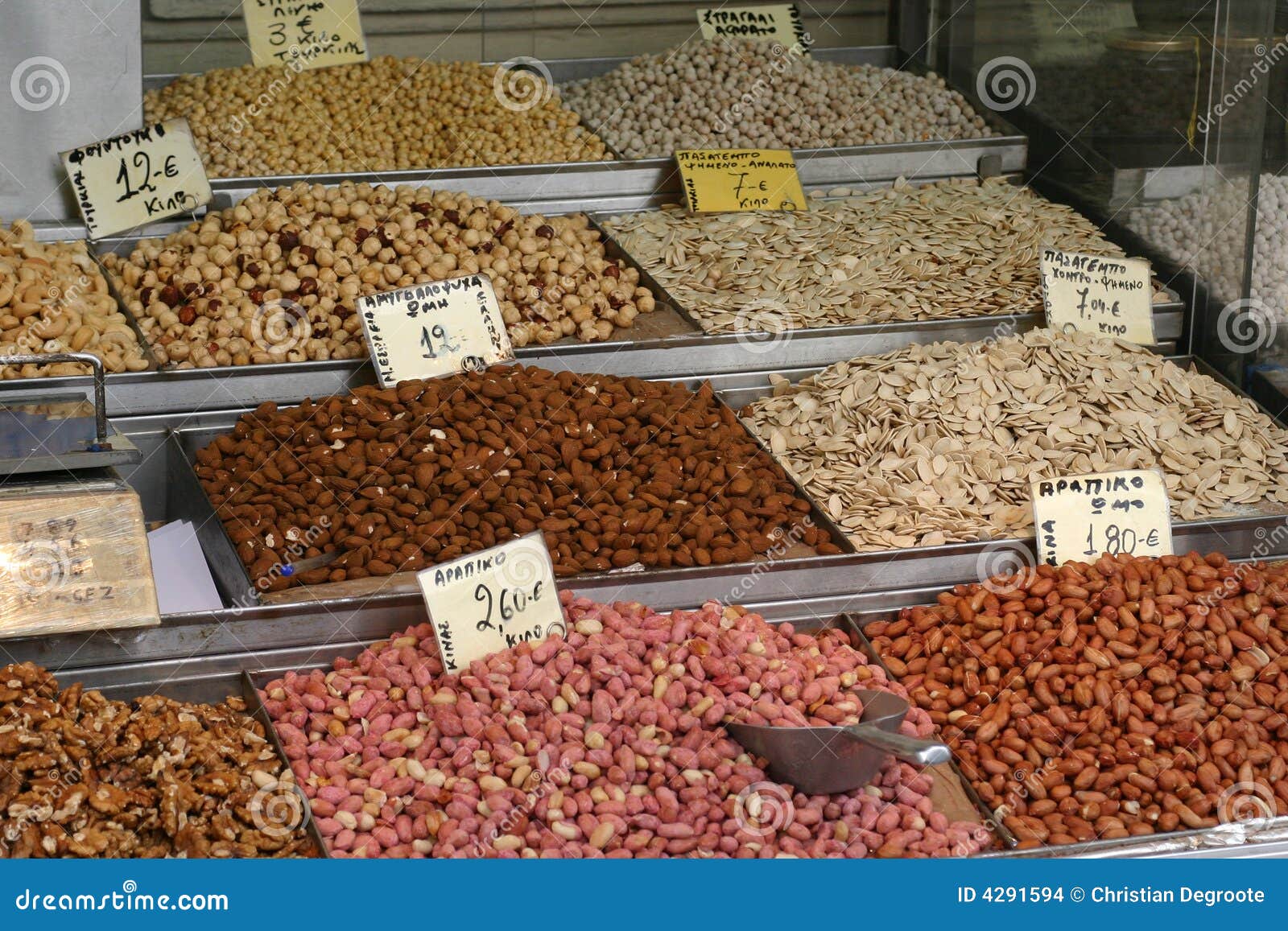 Peanuts at the market stock photo. Image of athens, sale - 4291594