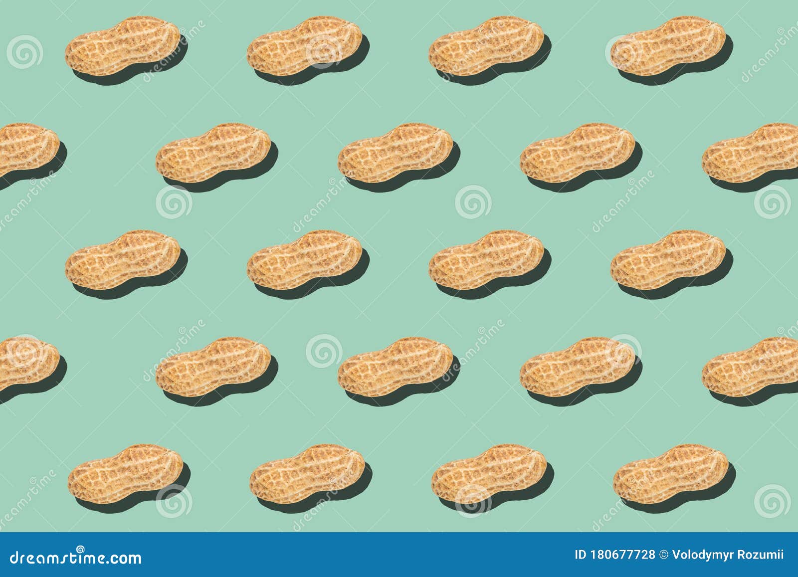 Peanuts Minimal Pattern on Light Green Background Stock Photo - Image ...