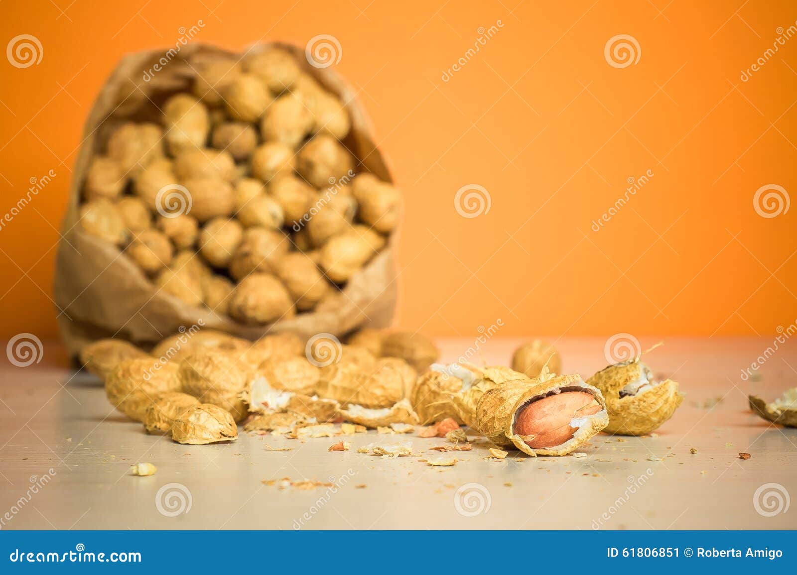 Peanuts in a paper bag stock image. Image of paper, stilllife - 61806851