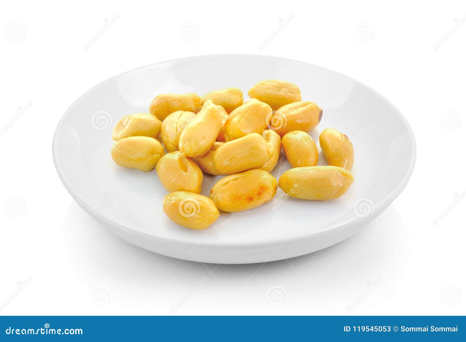 Peanuts in Plate on White Background Stock Image - Image of nuts ...