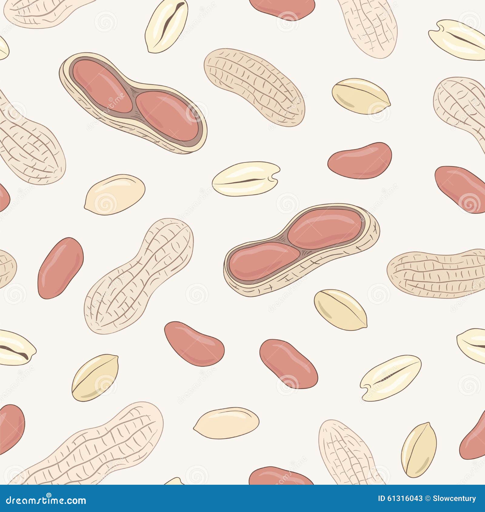 Peanuts seamless pattern stock vector. Illustration of nutrition - 61316043