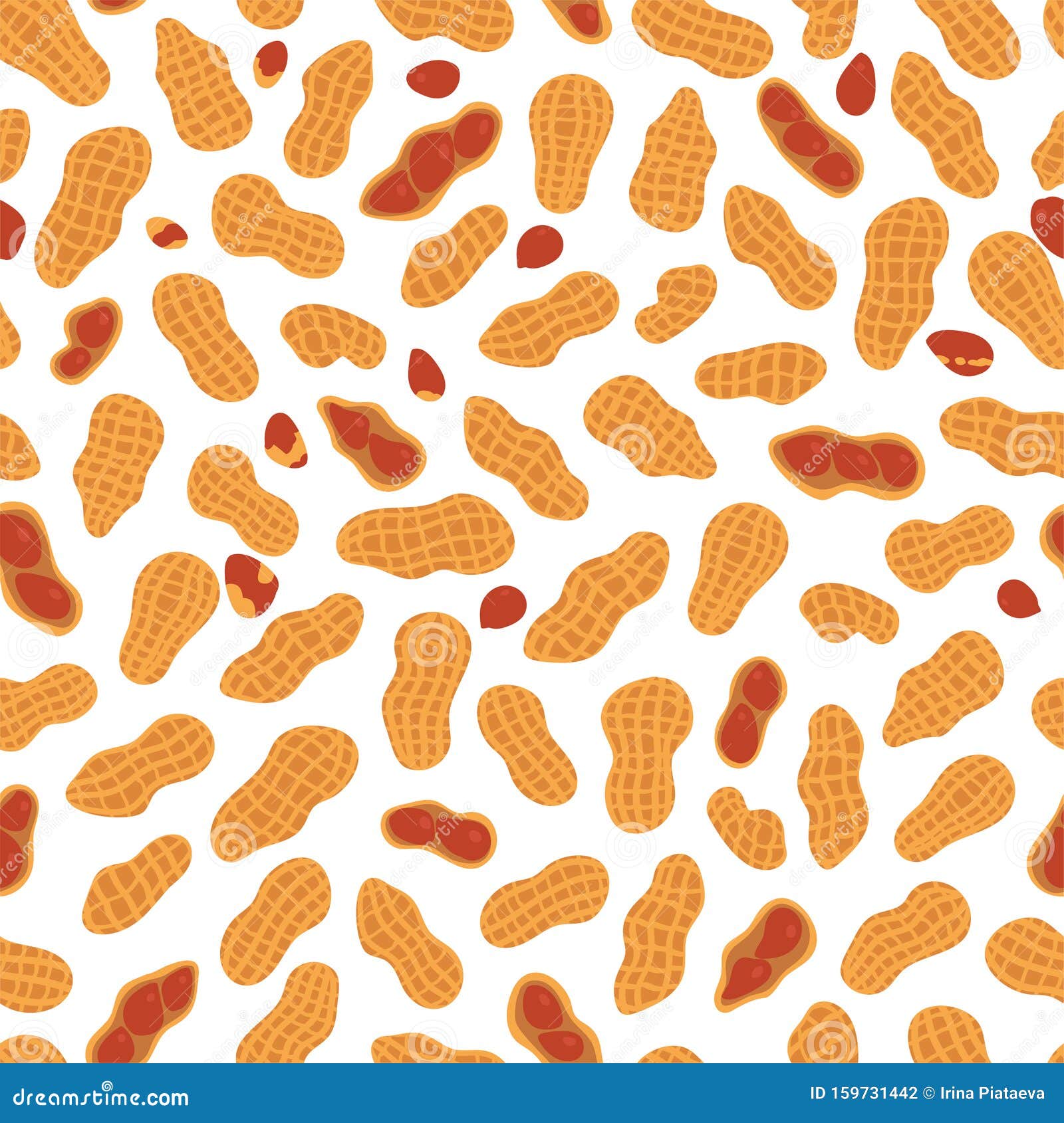 Peanuts Seamless Pattern on a White Background. Vector Illustration in ...