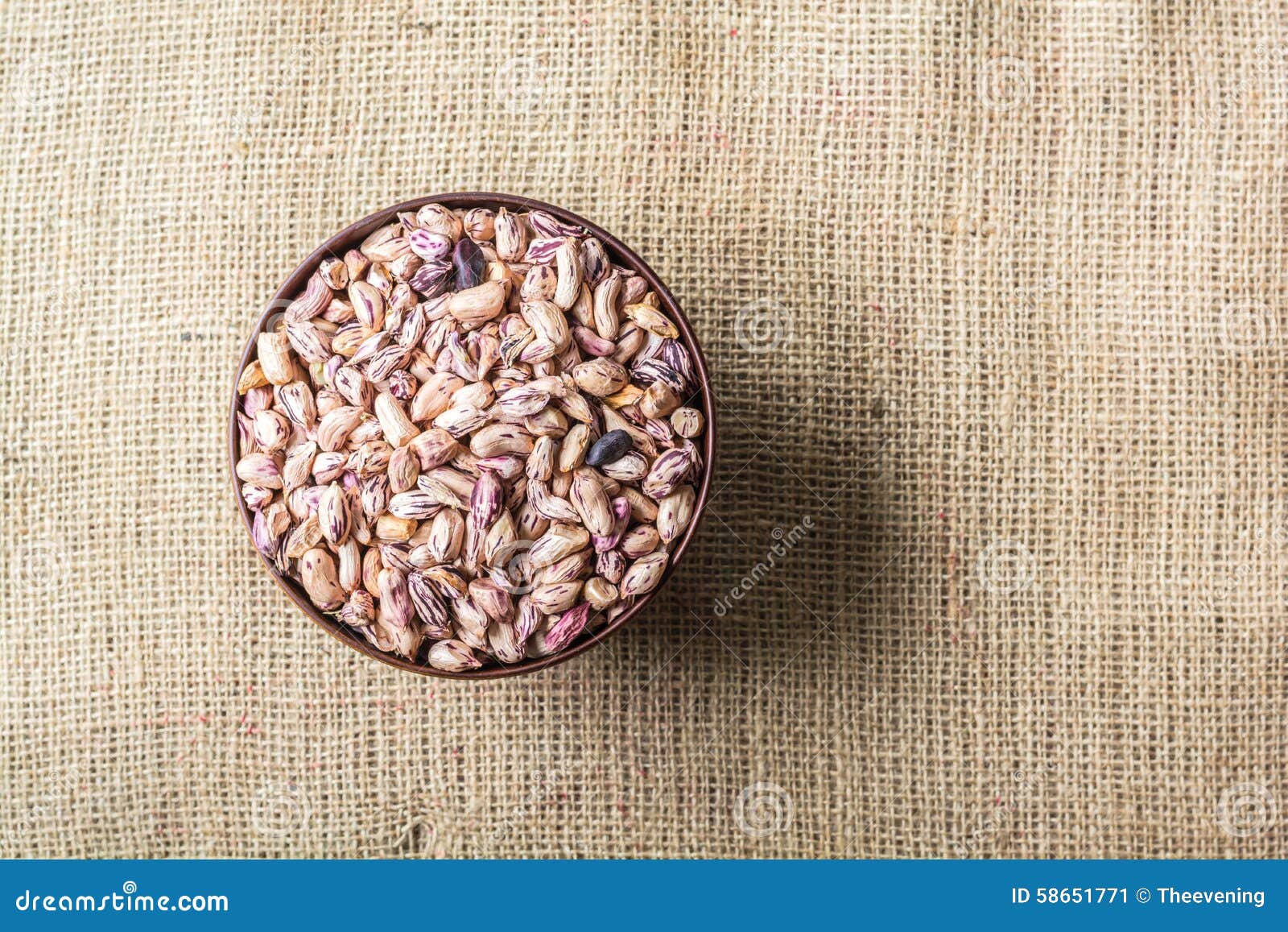 Peanuts seeds in dish stock image. Image of burlap, agriculture - 58651771