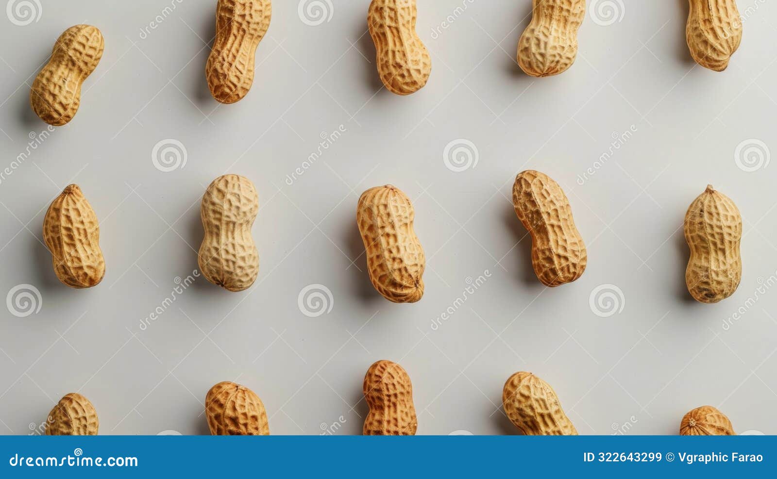 Peanuts in Shell Arranged in Pattern on White Background, Overhead View ...