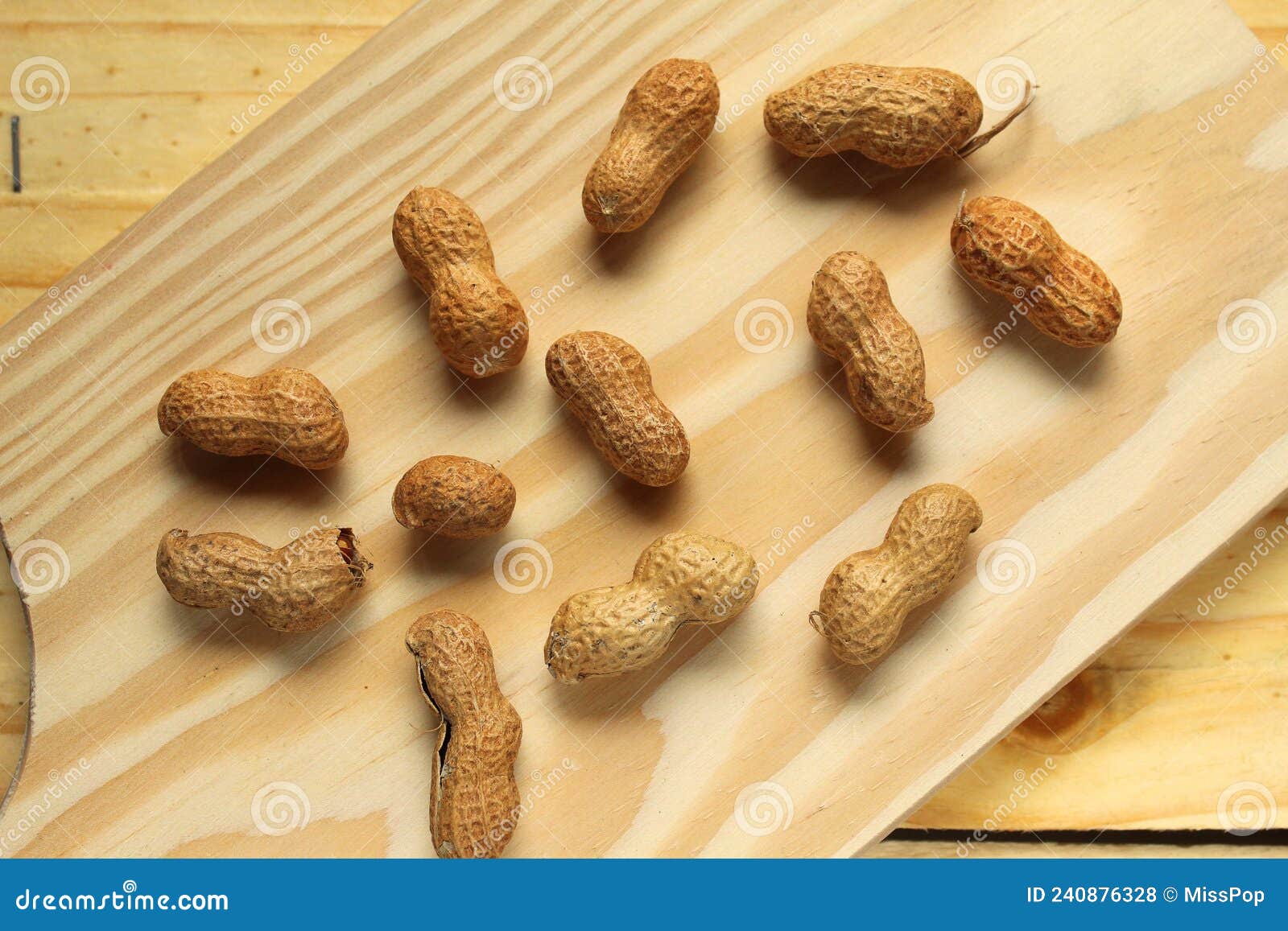 Peanuts Shell. Peanuts on the Wooden Board Stock Photo - Image of ...
