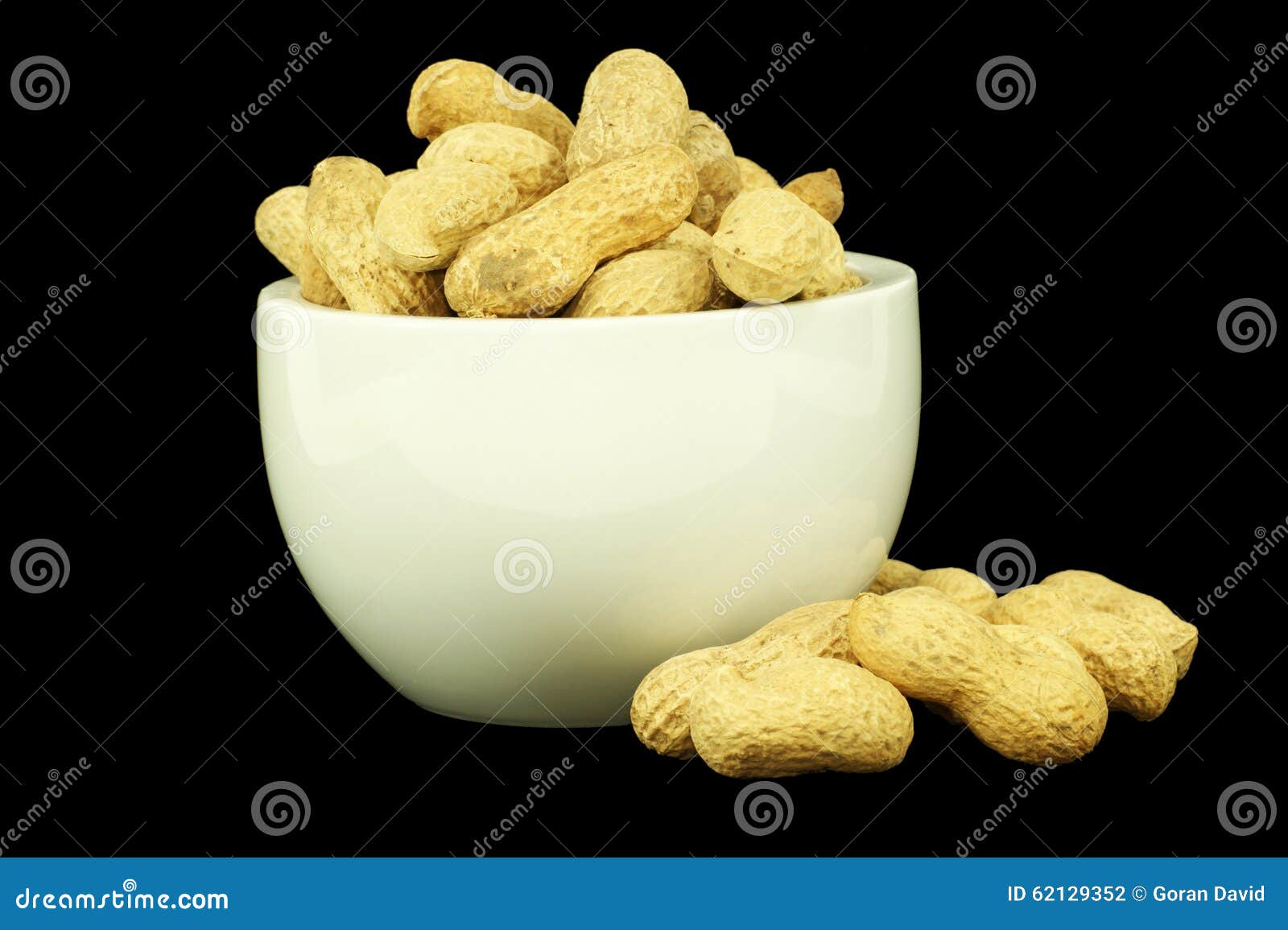 Peanuts with Shells in a Bowl Stock Photo - Image of black, seed: 62129352