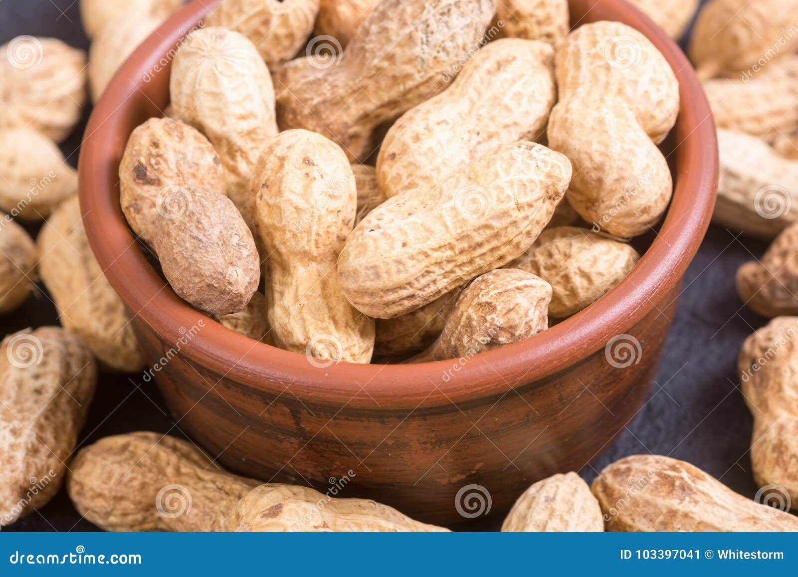 Peanuts in shells stock image. Image of bean, cracked - 103397041