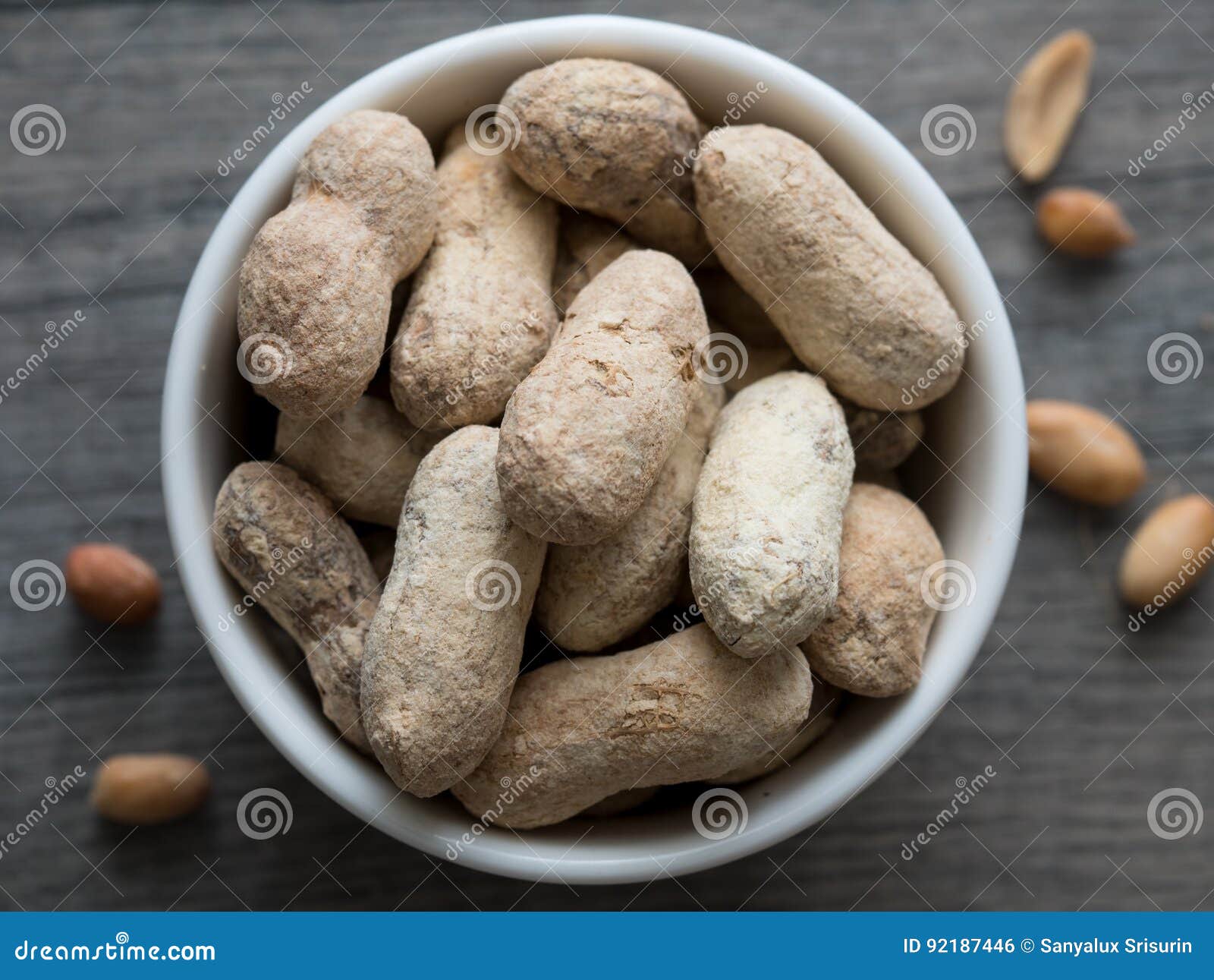 Peanuts in Shells in a White Bowl Stock Photo - Image of shells, white ...