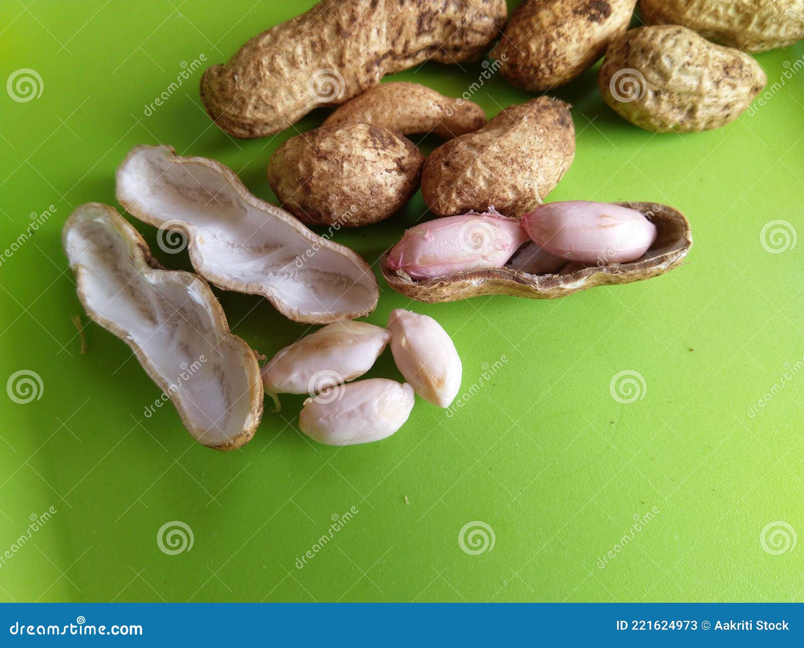 Peanuts Stack in Husk One Broken. Stock Image - Image of legume, brown ...