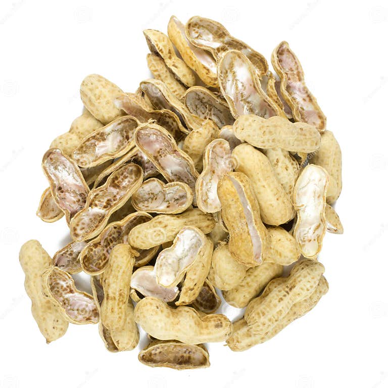 Peanuts Stack Isolated on a White Background Stock Photo - Image of ...