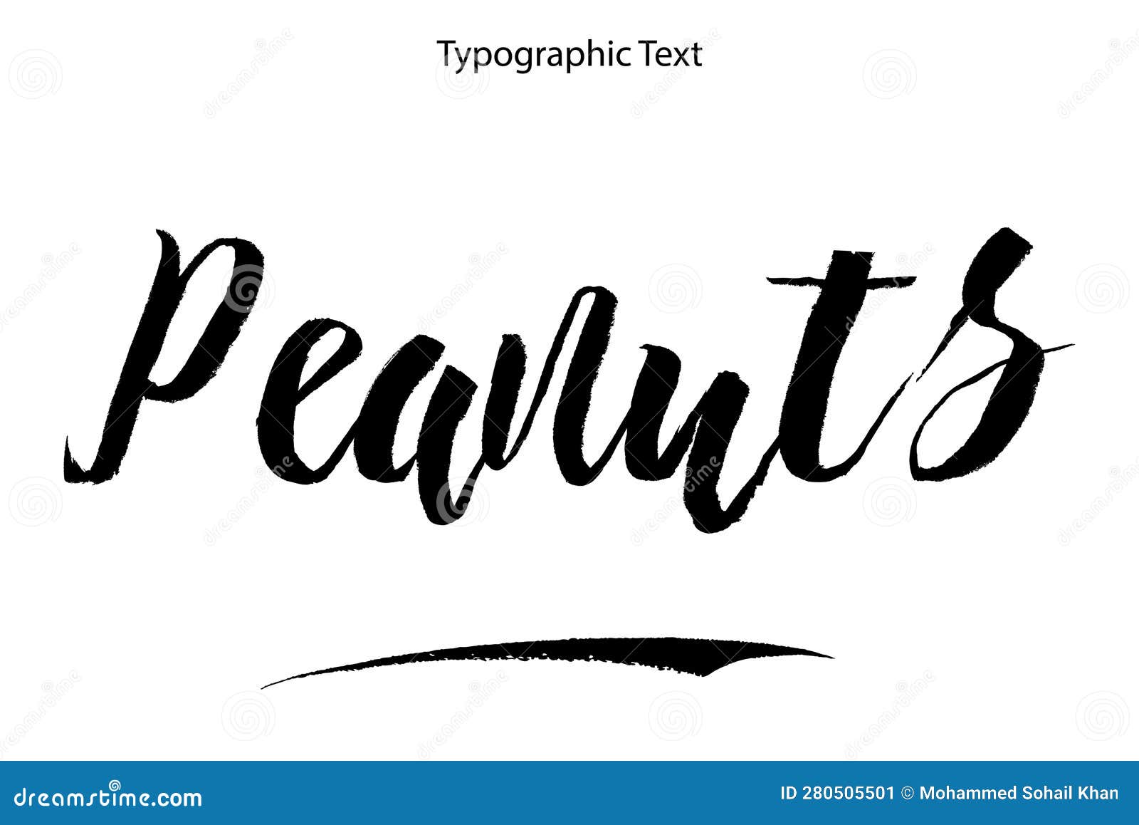 Peanuts Lettering. Frame Of Nuts. Vector Illustration In Freehand ...