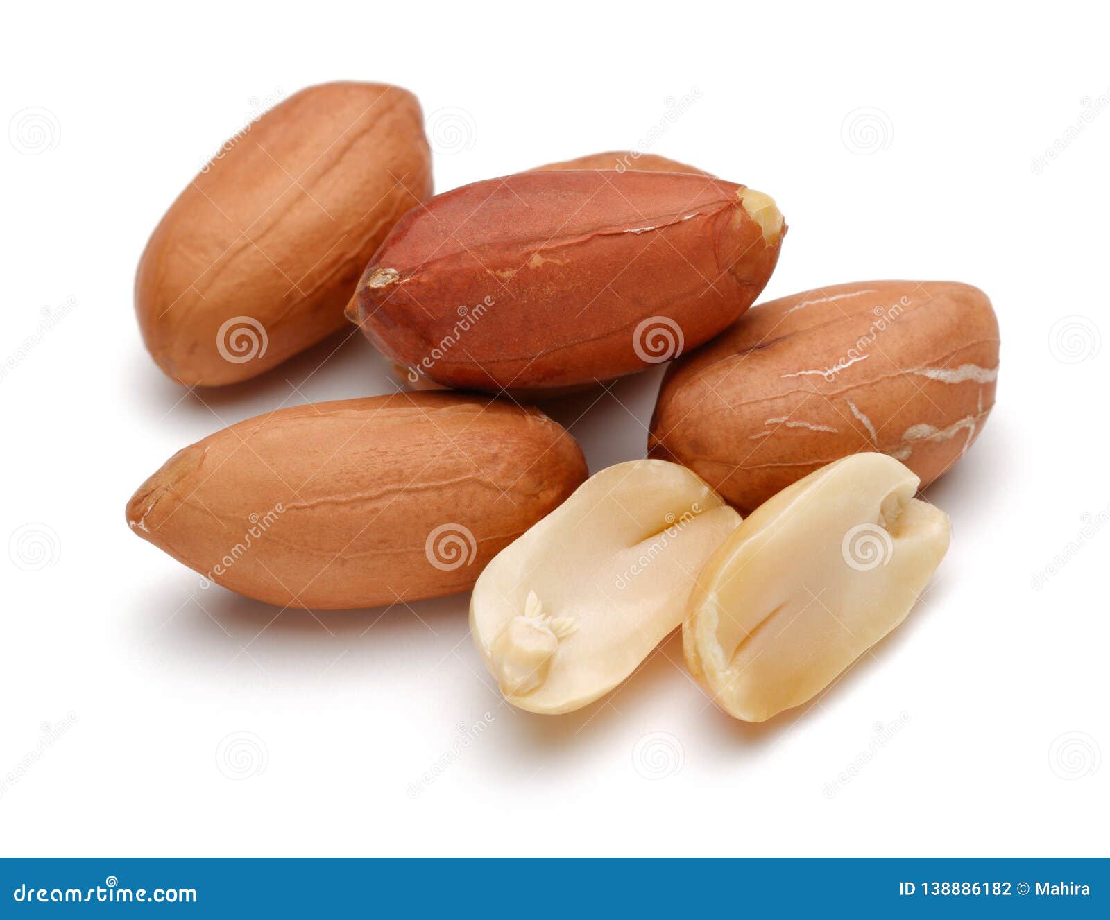 Peanuts on White Background Stock Photo - Image of nature, macro: 138886182