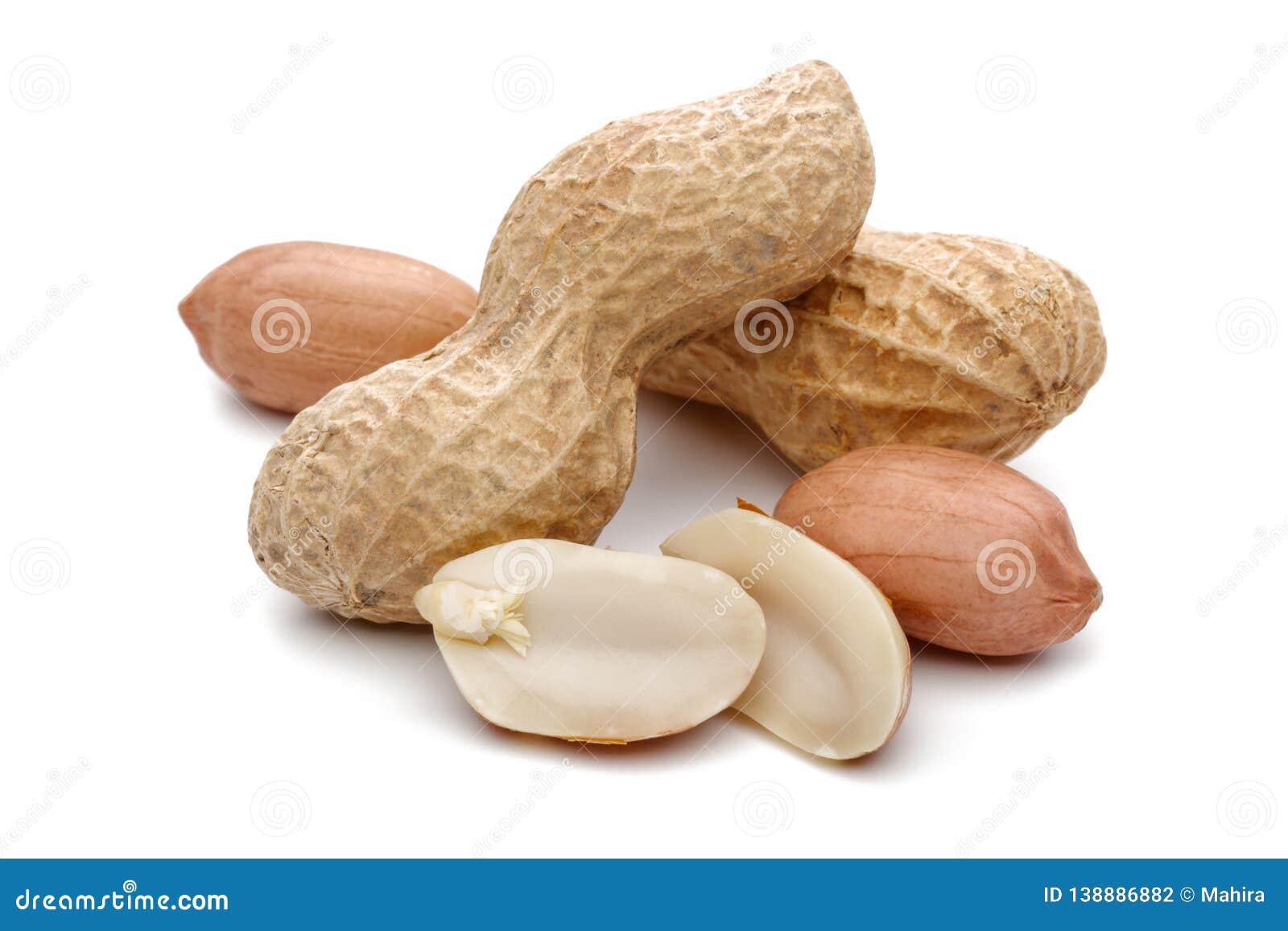 Peanuts on White Background Stock Photo - Image of fruit, nature: 138886882