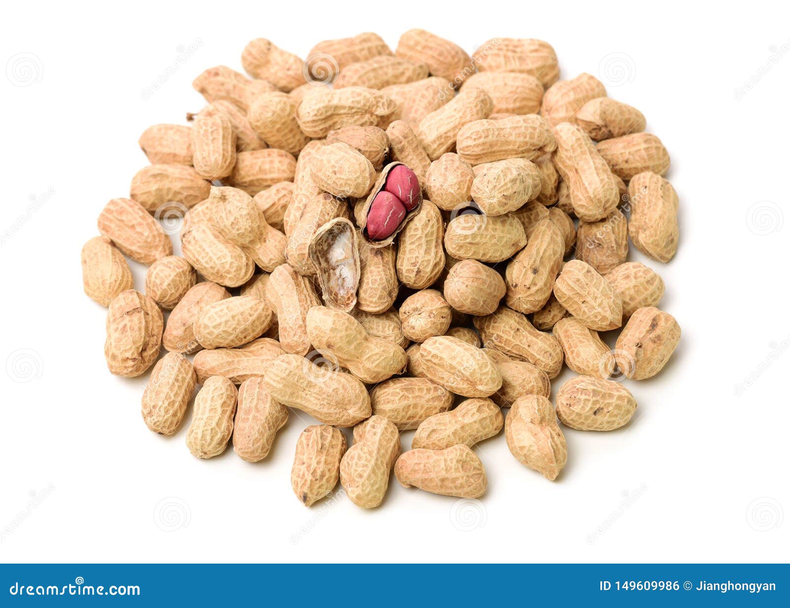 Peanuts on White Background Stock Photo - Image of healthy, organic ...