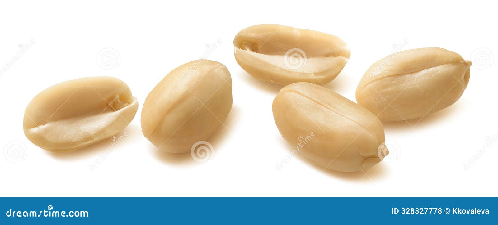 Peanuts, Whole And Half Nuts, Isolated On White Background. Long ...