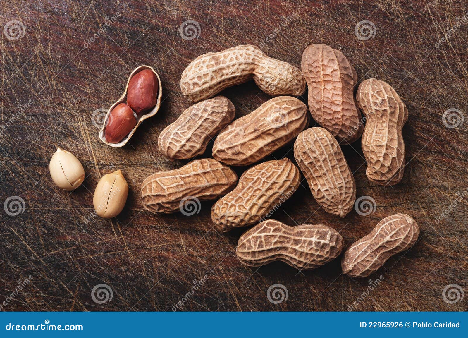 Peanuts on wood. stock photo. Image of close, background - 22965926