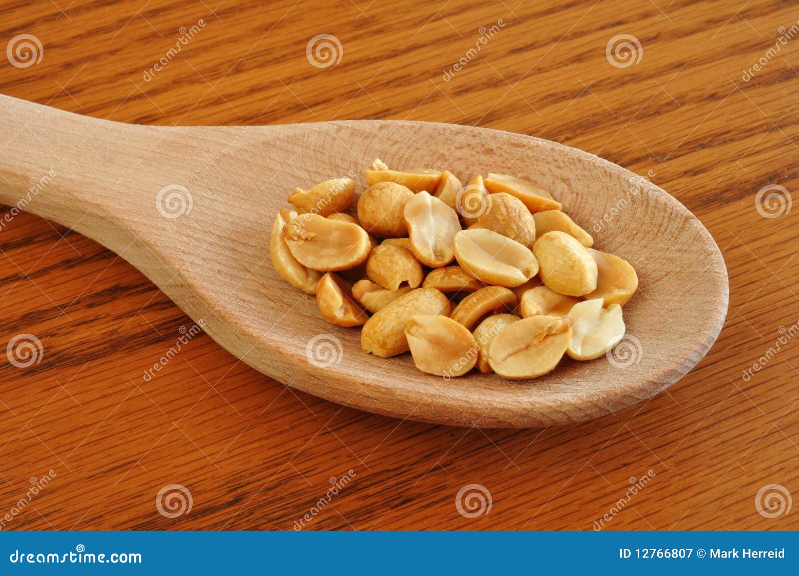 Peanuts on Wooden Spoon stock image. Image of copy, peanuts - 12766807