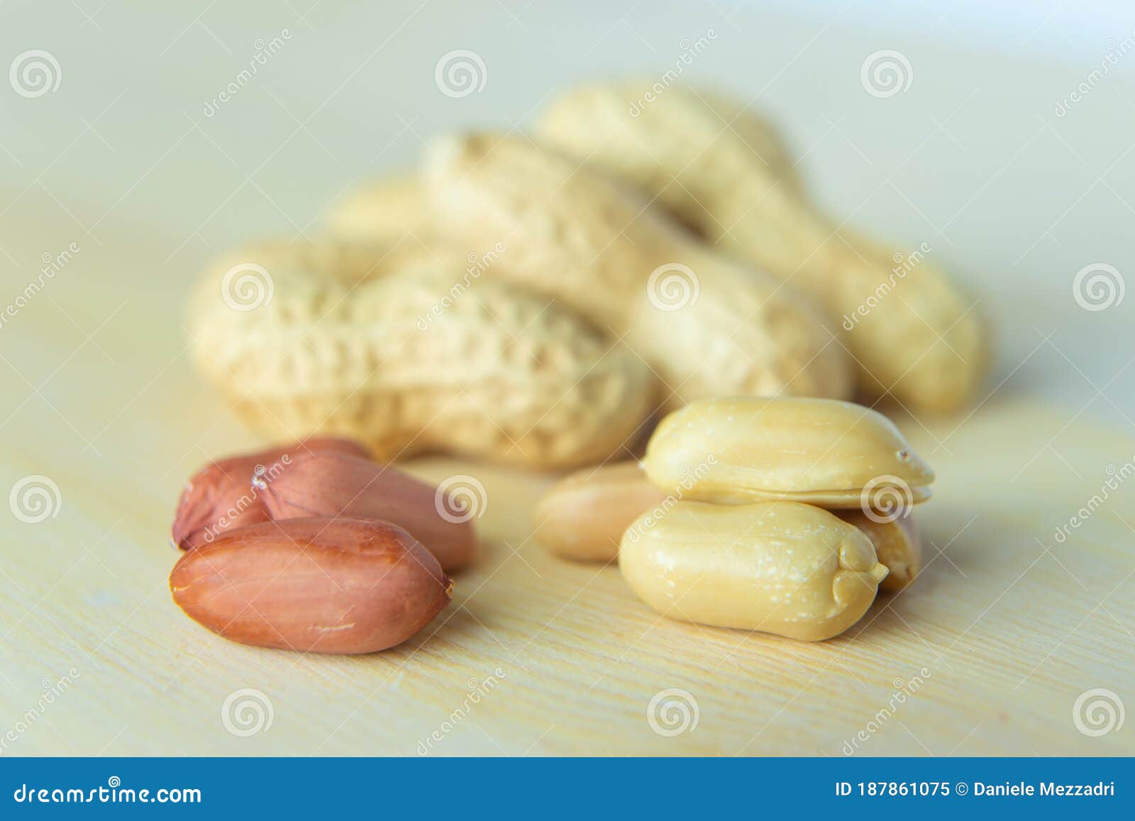 Peanuts on a Wooden Surface Stock Image - Image of dietetic, health ...