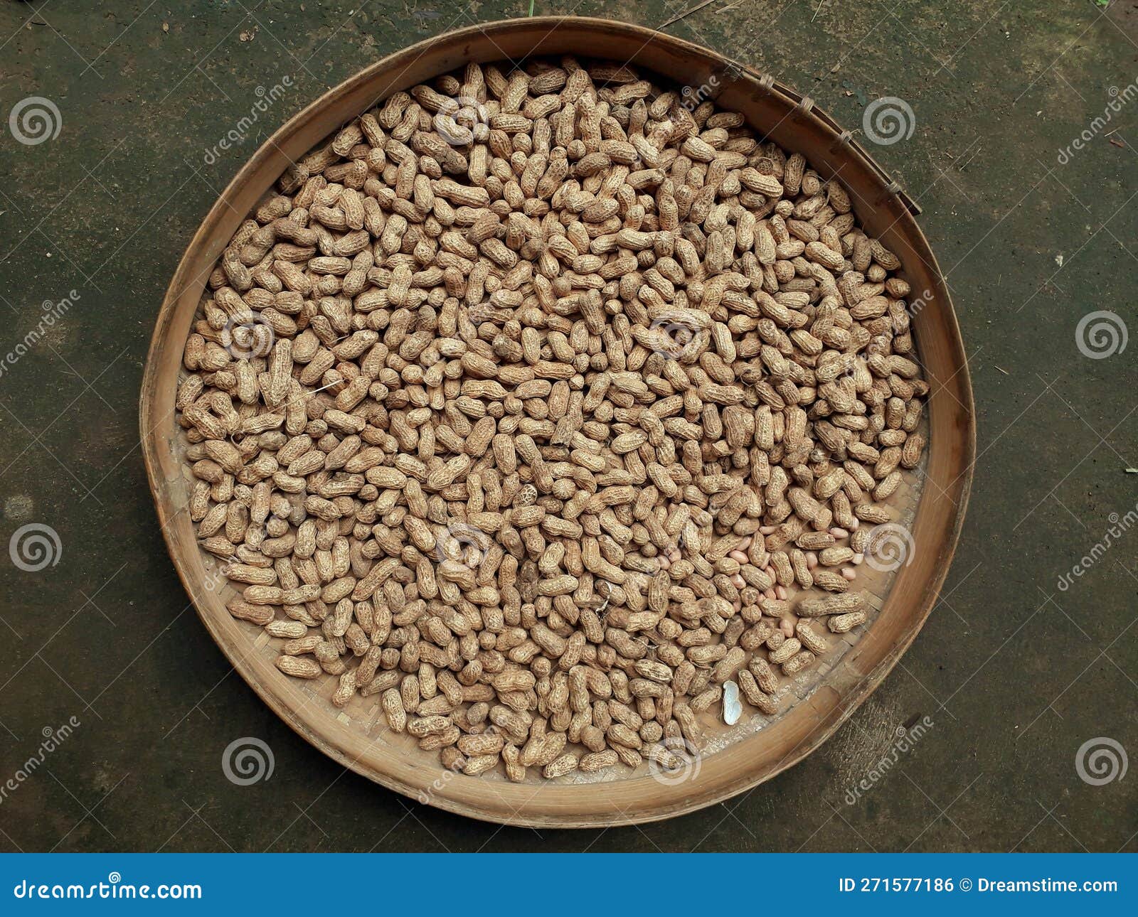 Peanuts in a Woven Bamboo Container Stock Photo - Image of container ...