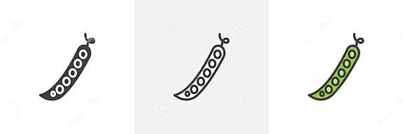 Peapod Icon Isolated on White Background Stock Vector - Illustration of ...