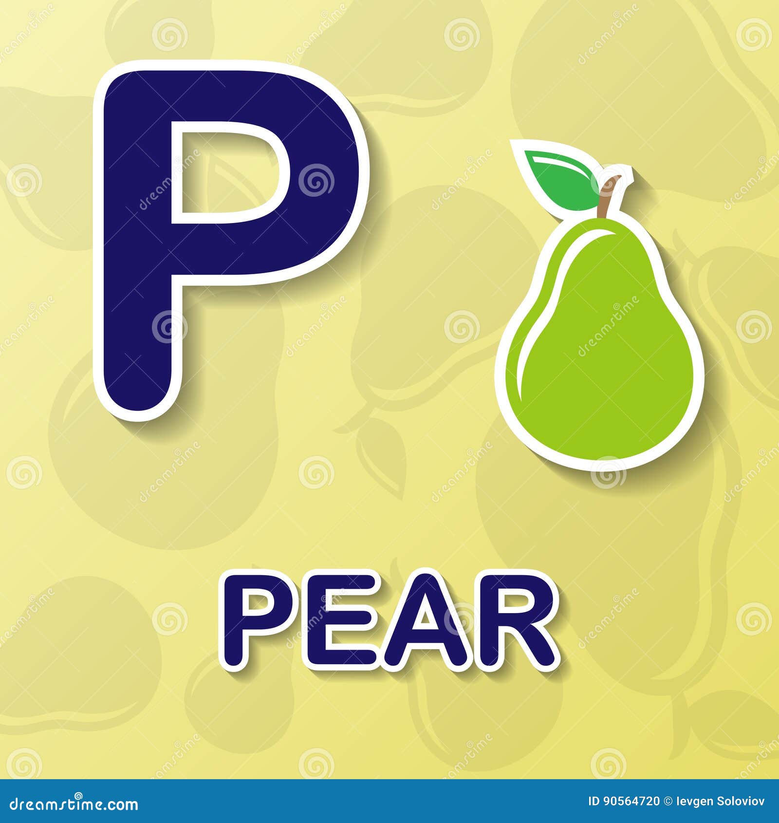Pear Alphabet Background Vector Illustration | CartoonDealer.com #90564720