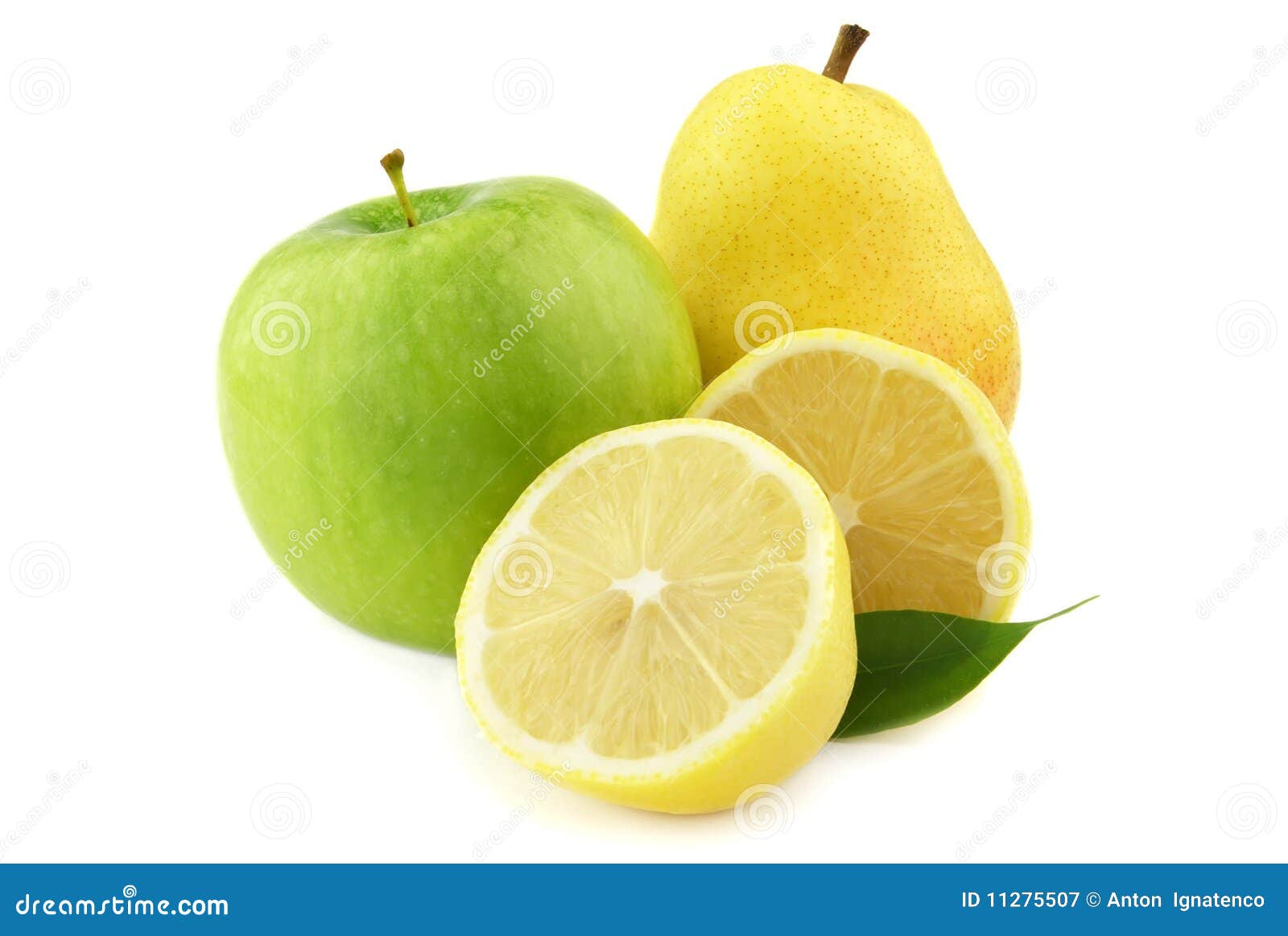 Pear and apple with lemon stock image. Image of ripe - 11275507