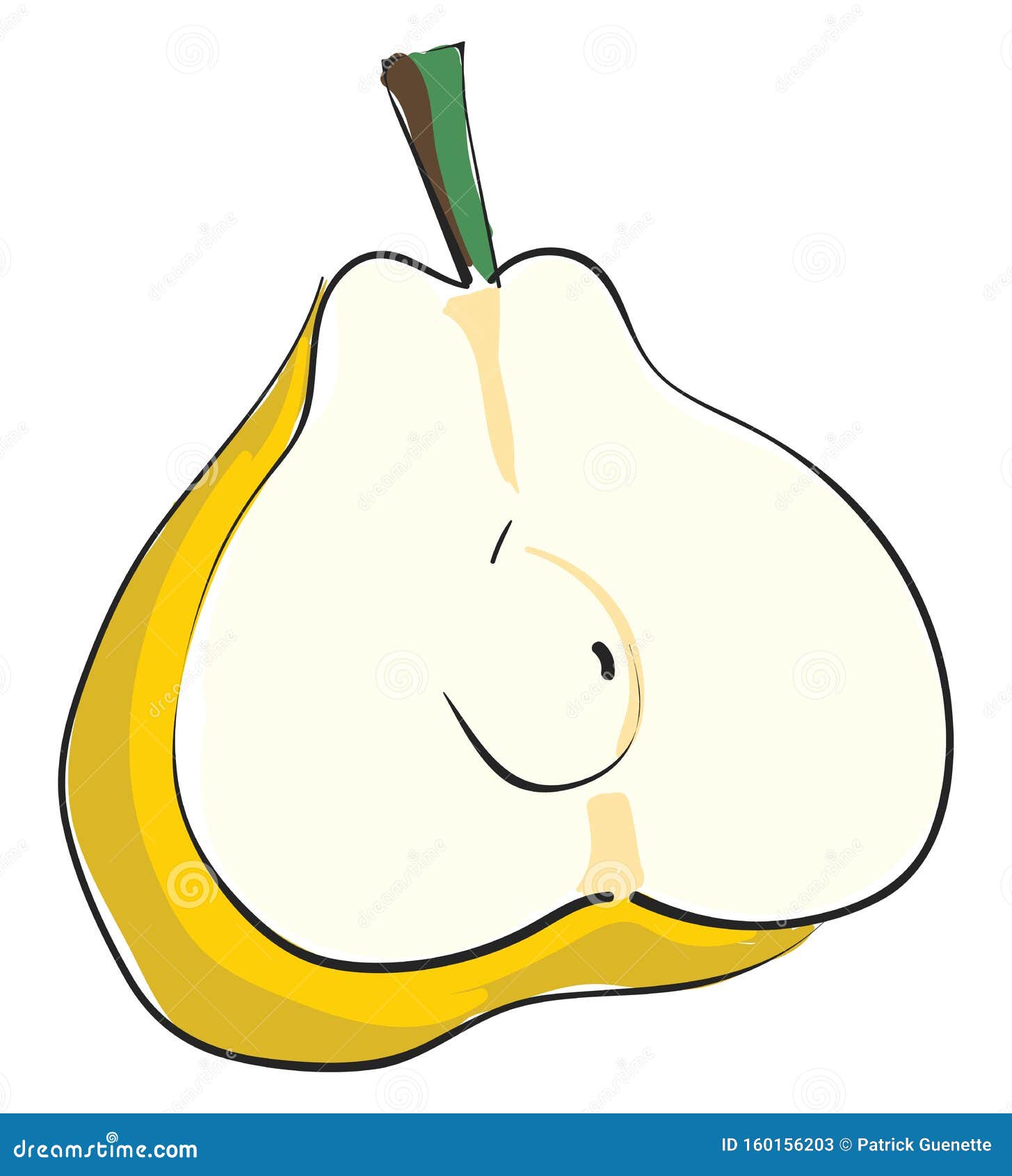 Half Pear Vector or Color Illustration Stock Vector - Illustration of ...