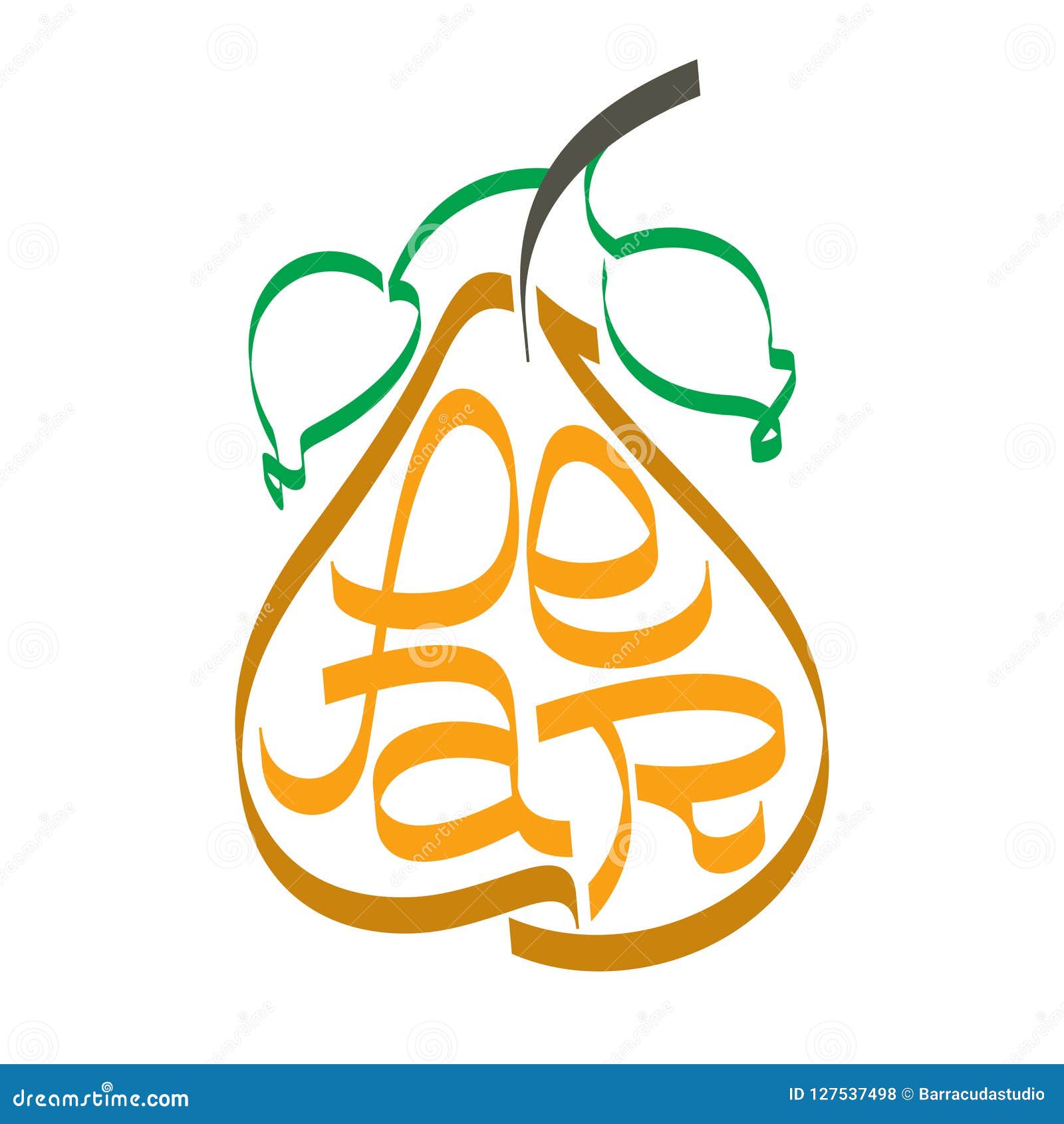 Pear Calligraphy, Typography. Fruit Typography. Stock Vector ...