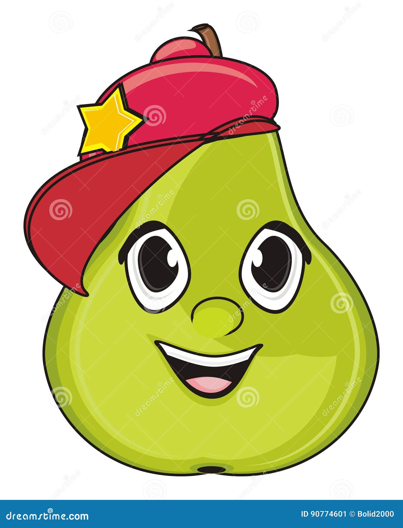 Pear in cap stock illustration. Illustration of food - 90774601