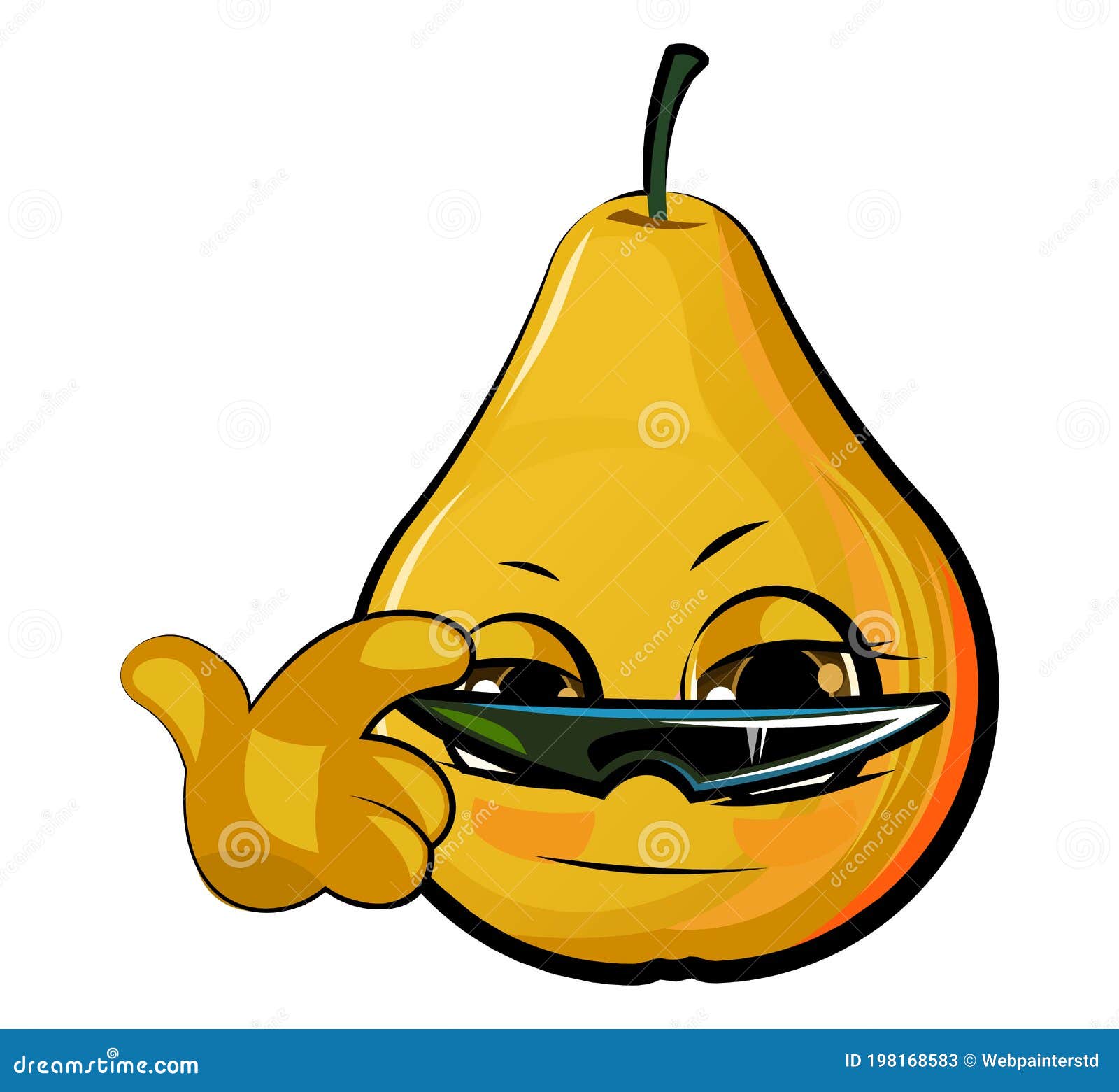 Pear Cartoon. Comical Face. Vector Illustration Stock Vector ...