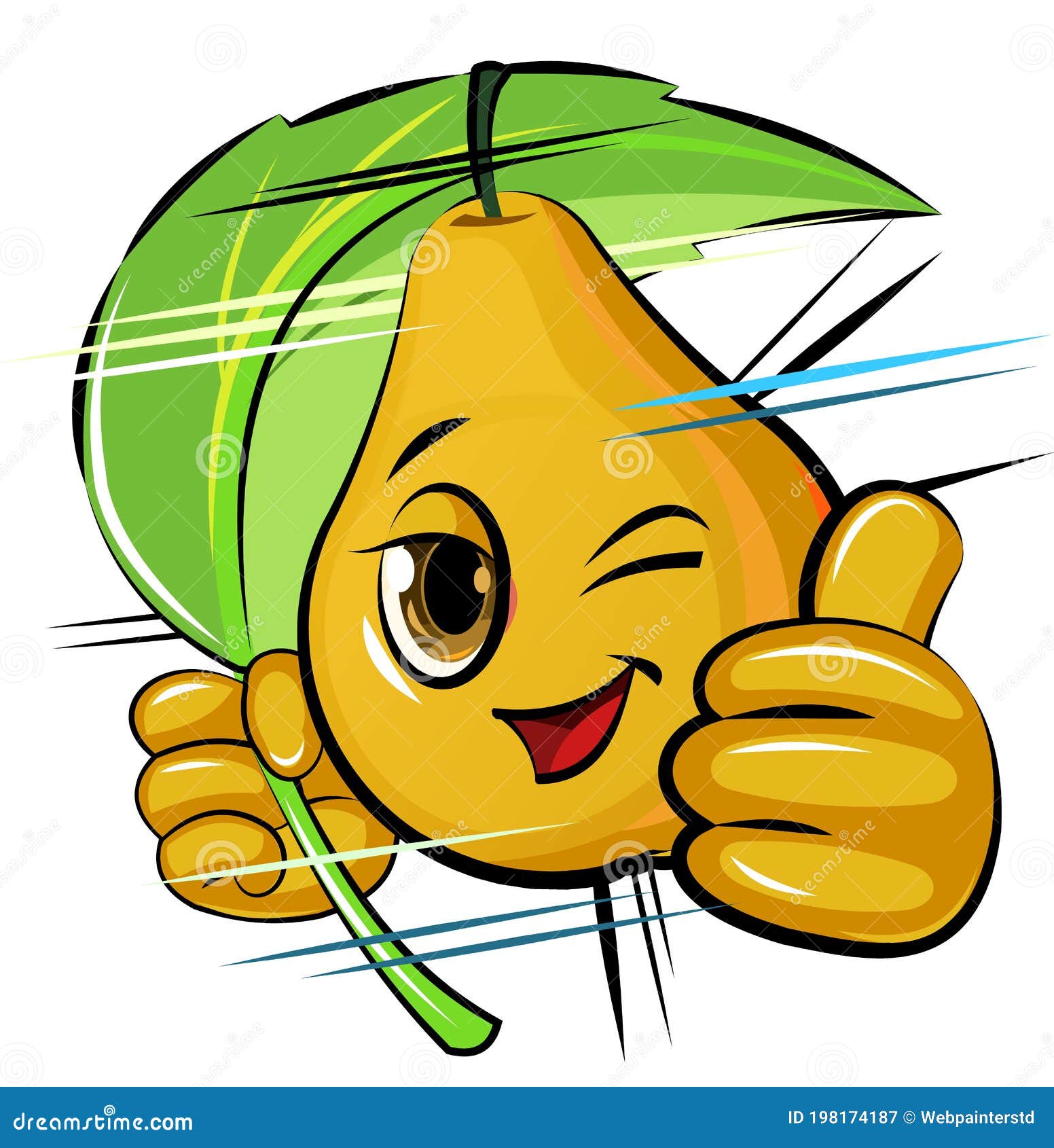 Pear Cartoon. Comical Face. Vector Illustration Stock Vector ...