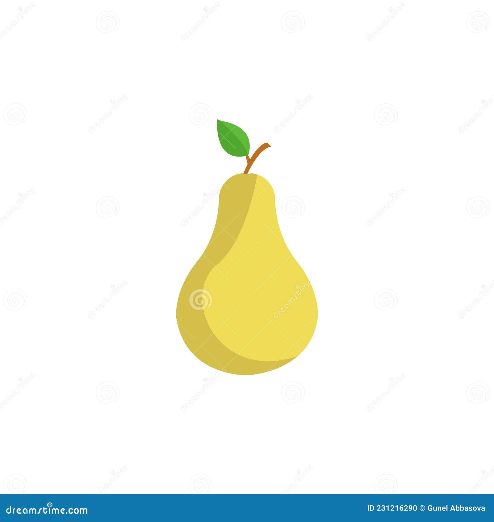 Pear Clipart. Pear Colorful Flat Icon Stock Vector - Illustration of ...