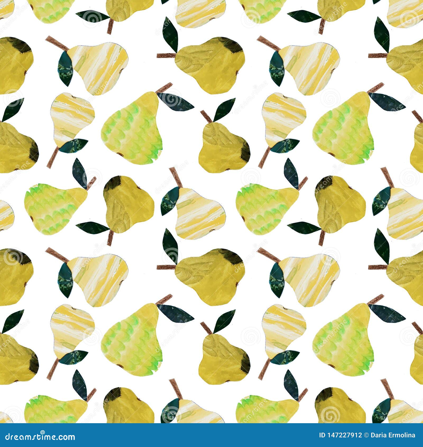 Pear collage pattern stock illustration. Illustration of leaf - 147227912