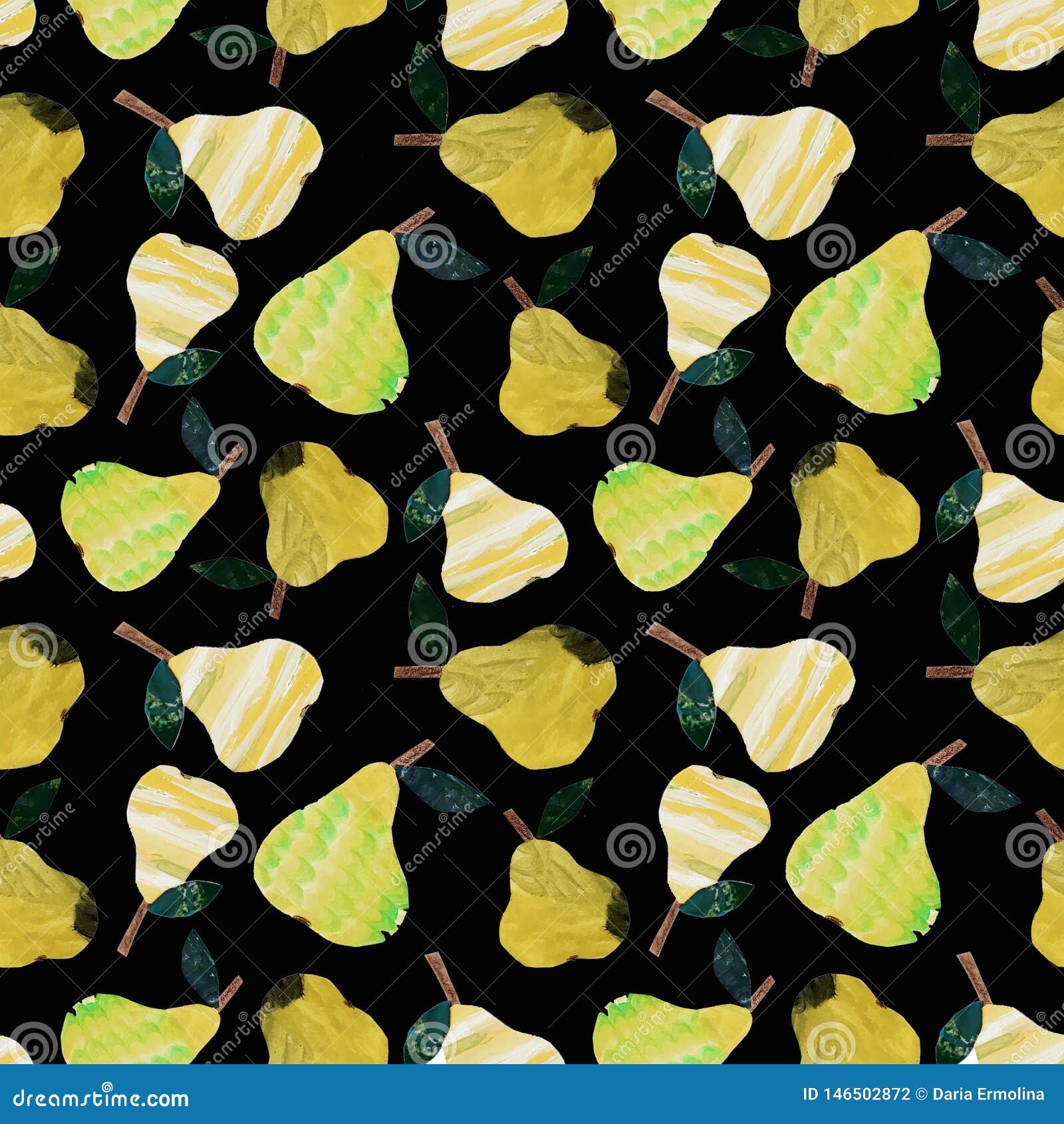 Pear collage pattern stock illustration. Illustration of abstract ...