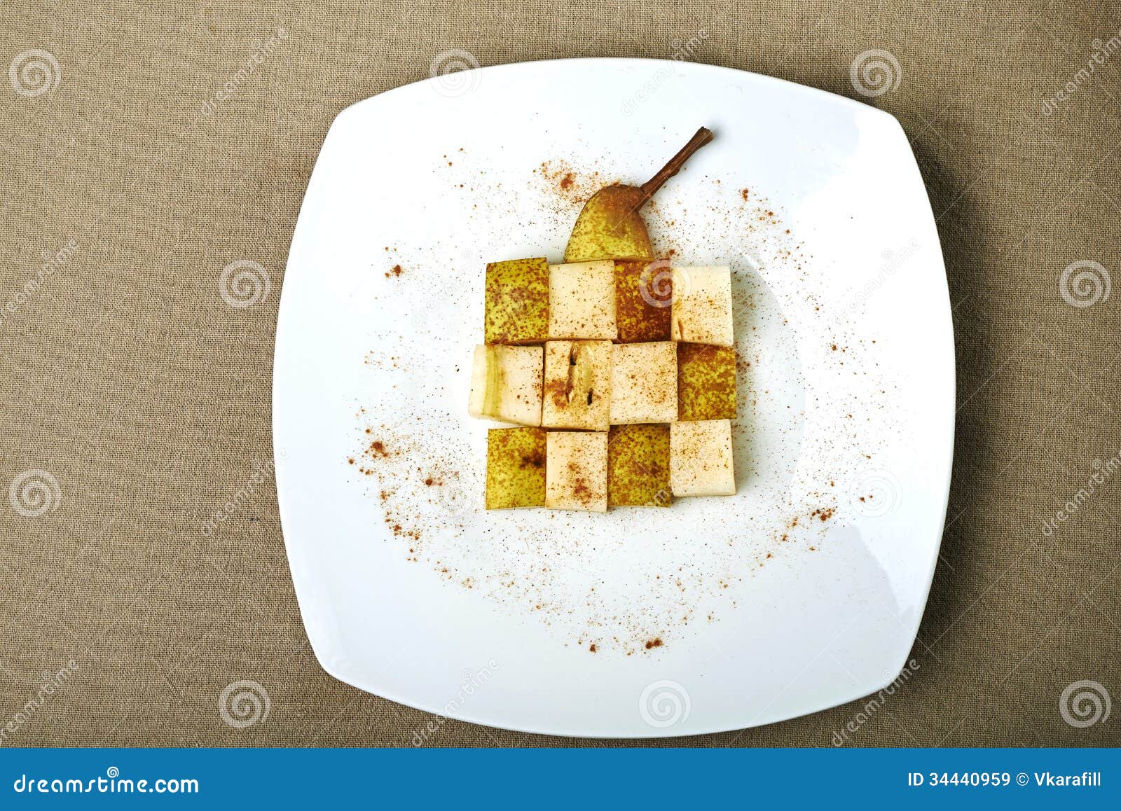 Pear in cubes pieces stock image. Image of agriculture - 34440959