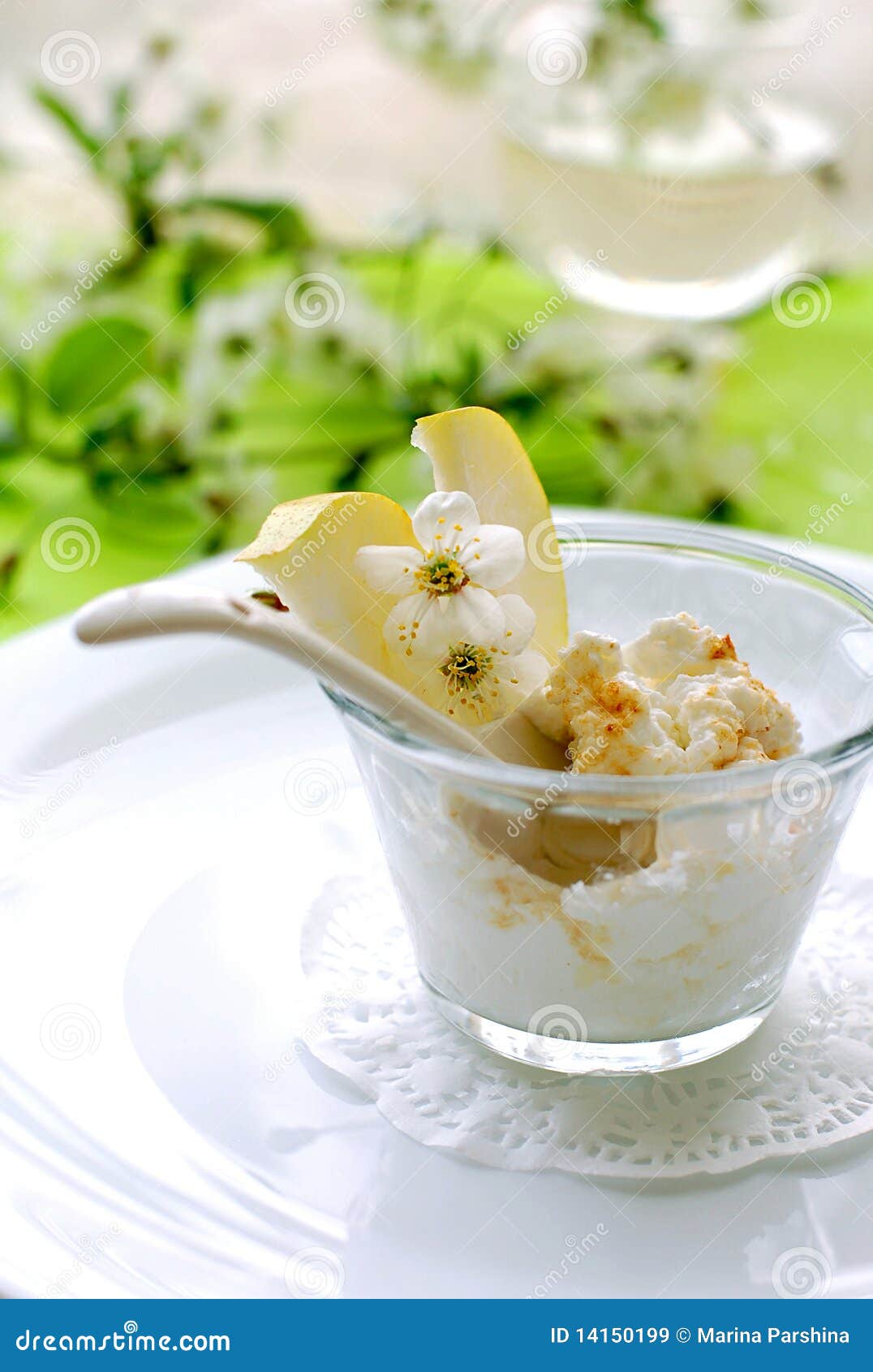 Pear and curd dessert stock image. Image of nature, diet - 14150199