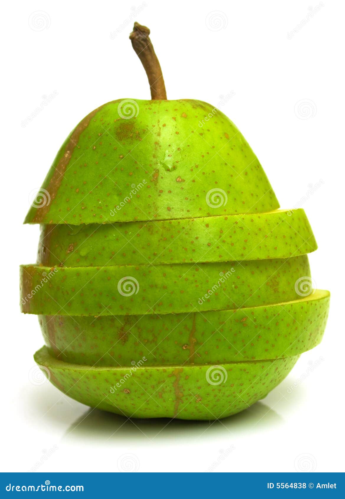 Pear cut on a part stock photo. Image of ripe, fruit, white - 5564838