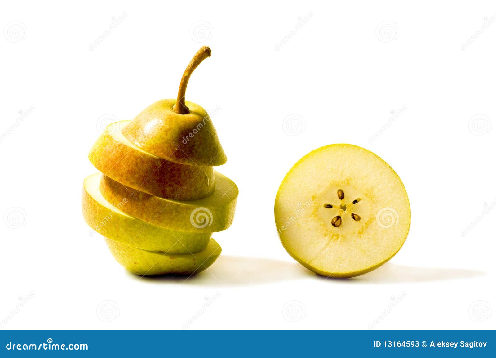 Pear cut into sections. stock image. Image of vitamin - 13164593