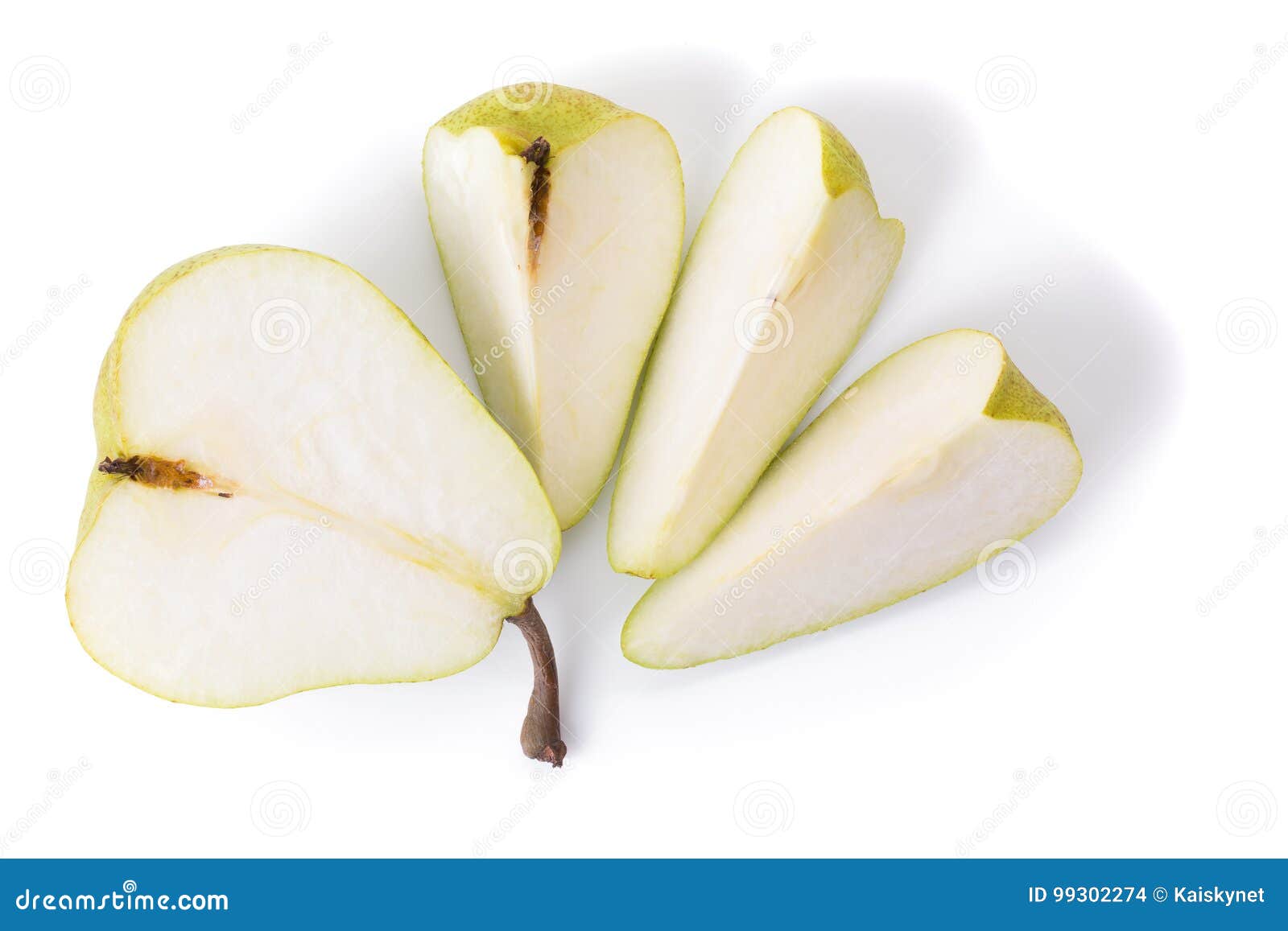 Pear with a Cut on White Background Stock Photo - Image of white ...