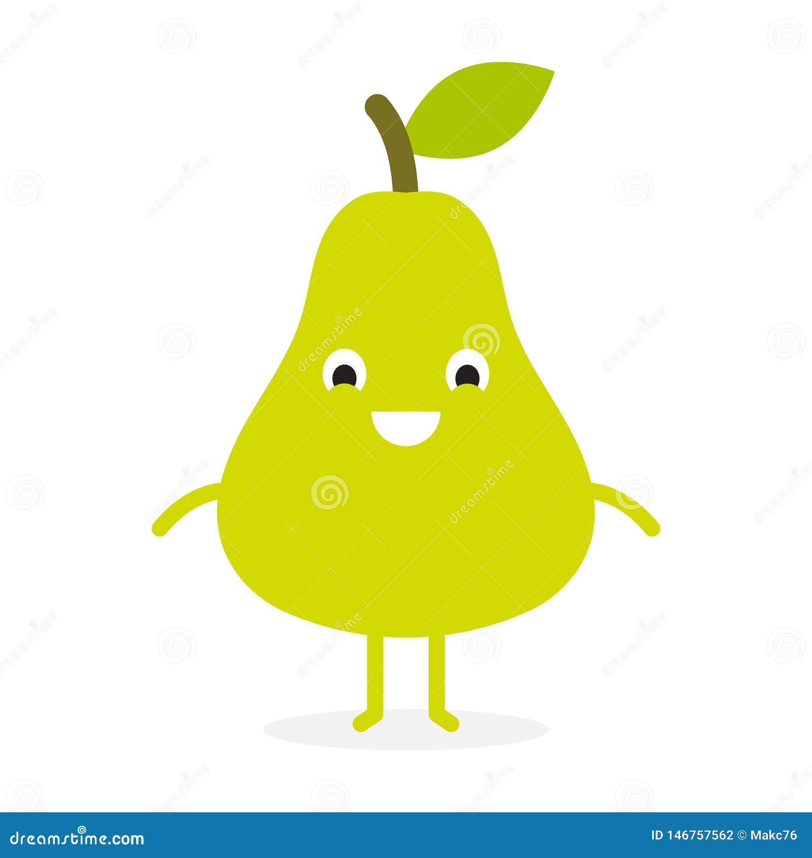Pear, Cute fruit character stock vector. Illustration of perfect ...