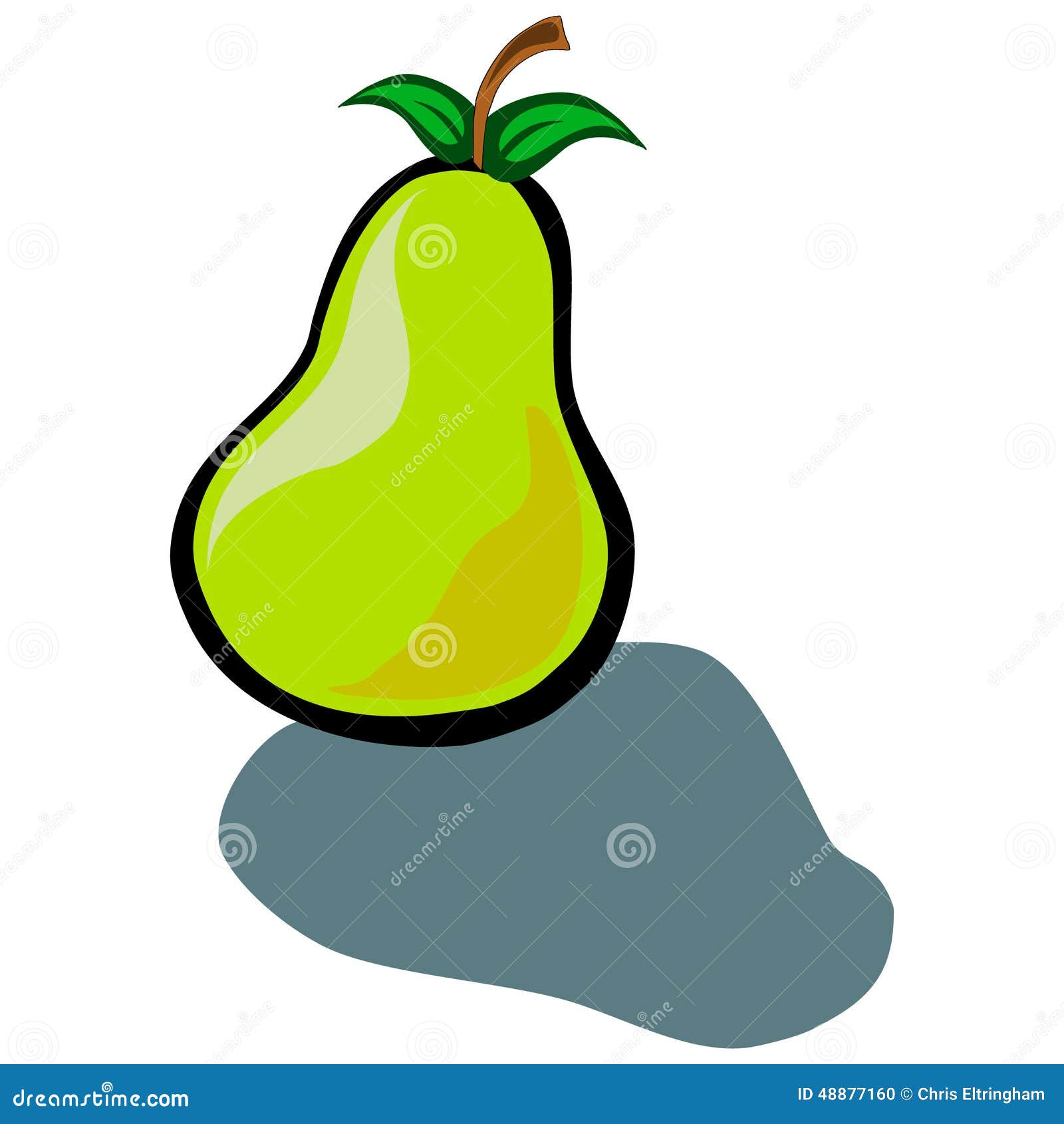 Pear stock vector. Illustration of unique, isolated, unusual - 48877160