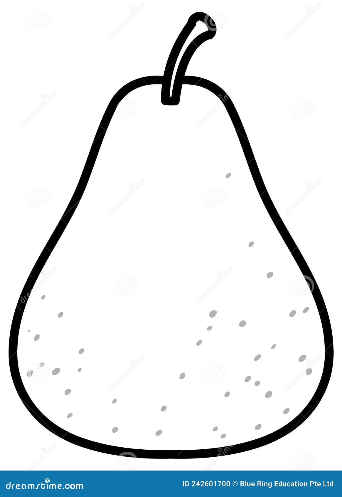 Pear Doodle Outline for Colouring Stock Vector - Illustration of edible ...