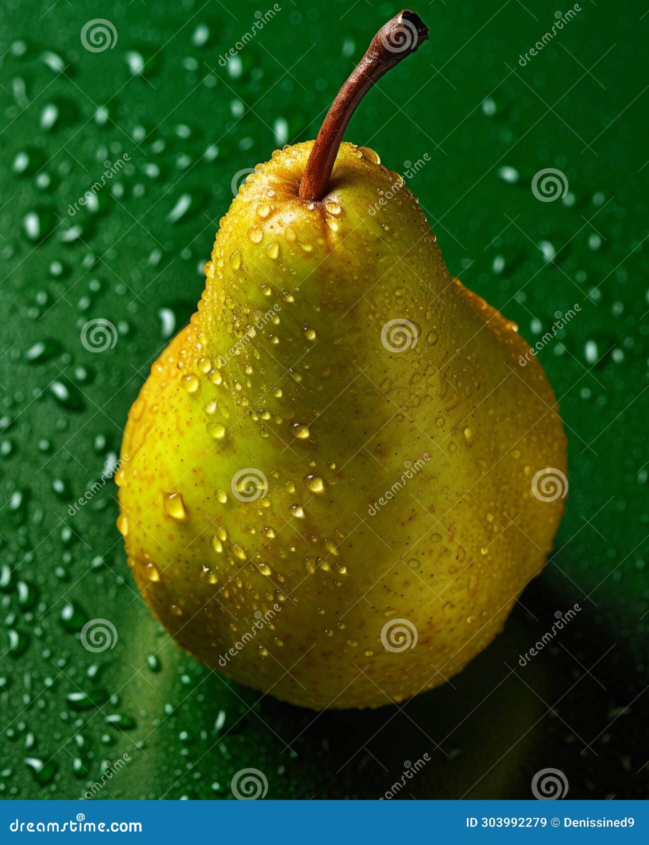 Pear with drops of water stock illustration. Illustration of healthy ...