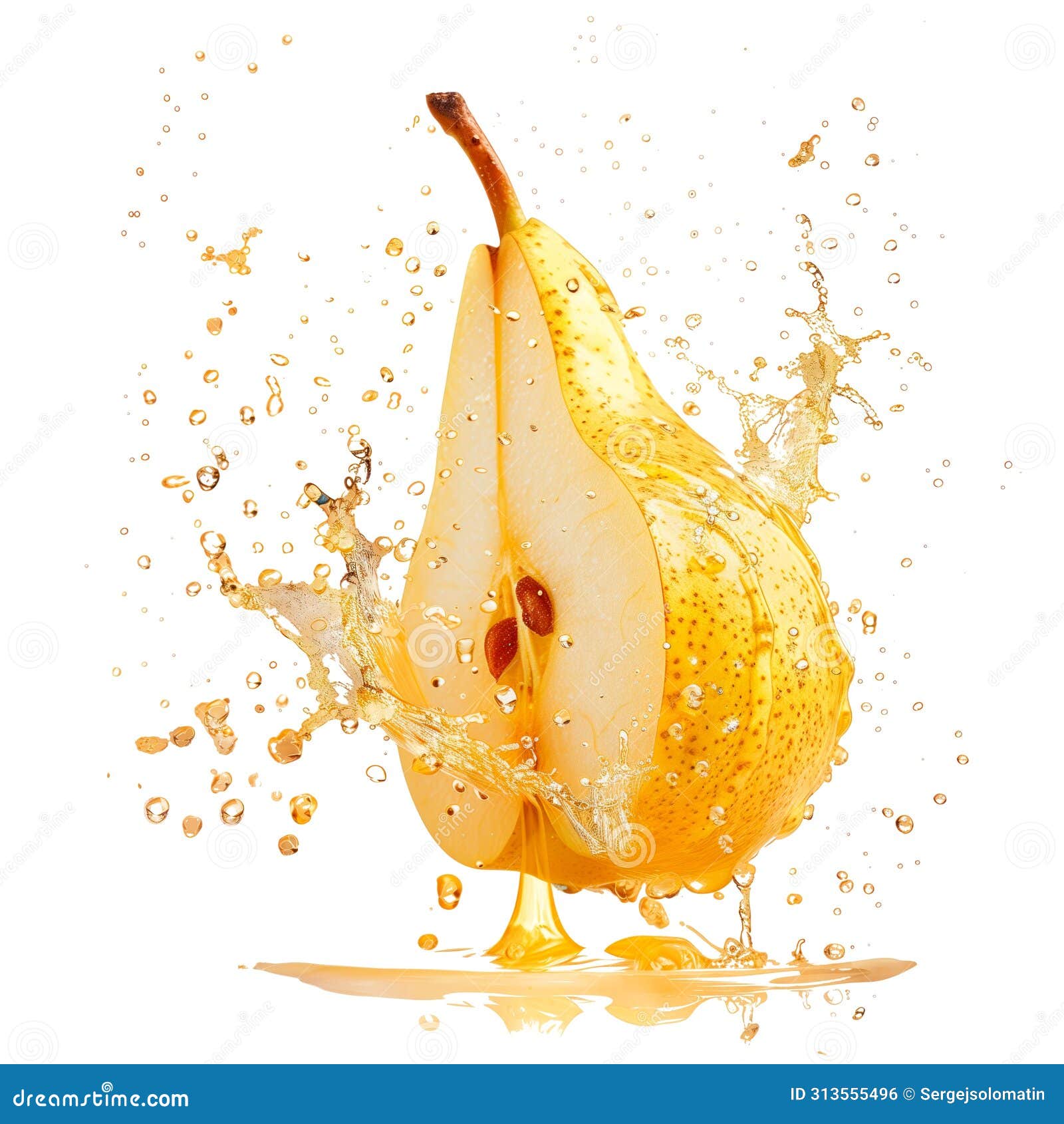 Pear Exploding and Bursting into Pieces with Juice Splatters in ...