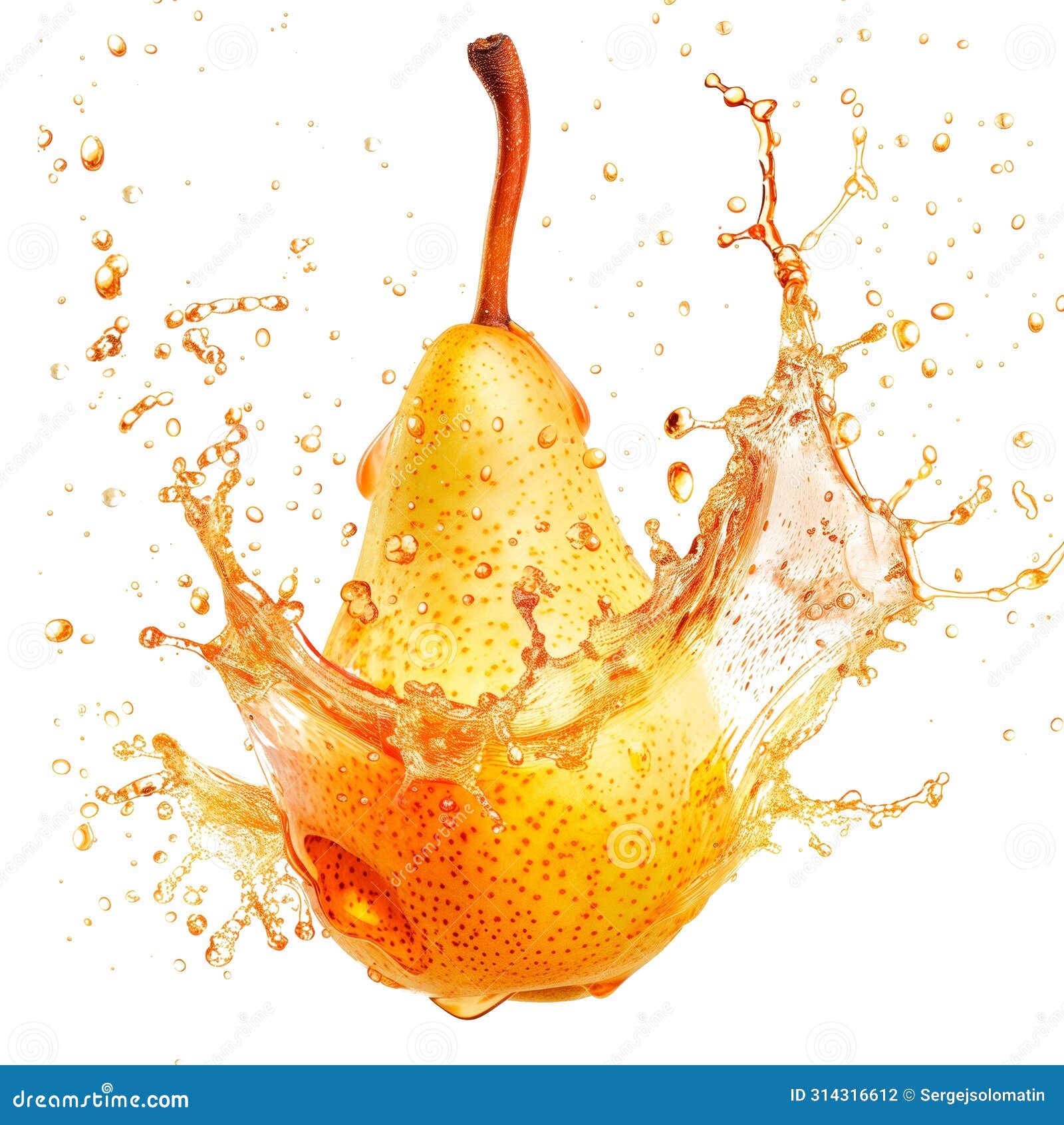 Pear Exploding and Bursting into Pieces with Juice Splatters in ...