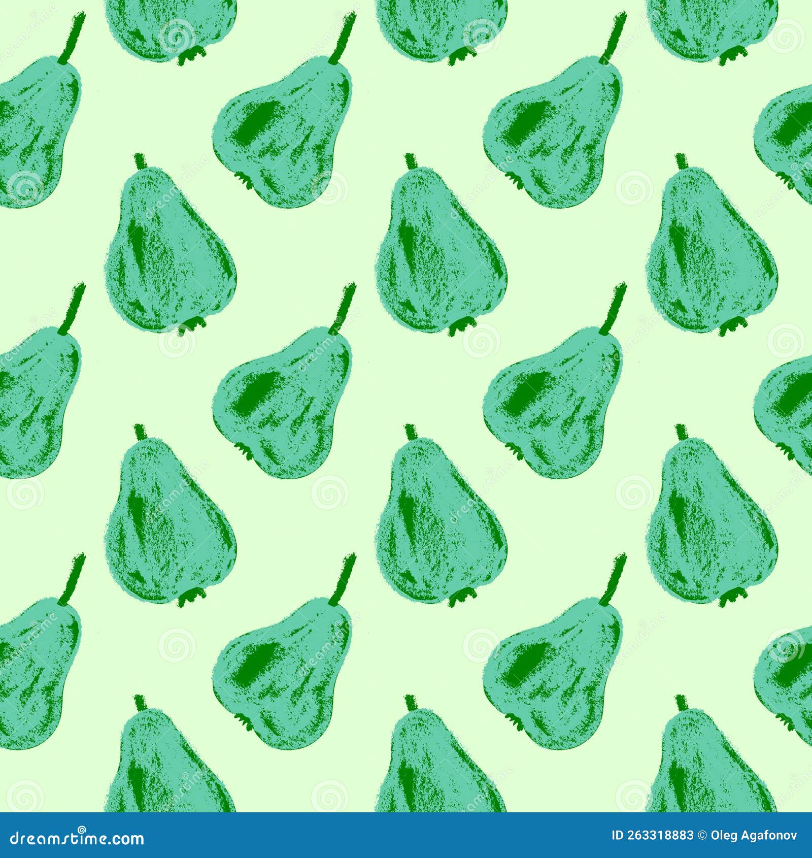 Color Pears Seamless Pattern for Fabric Design. Green Pear Textile ...