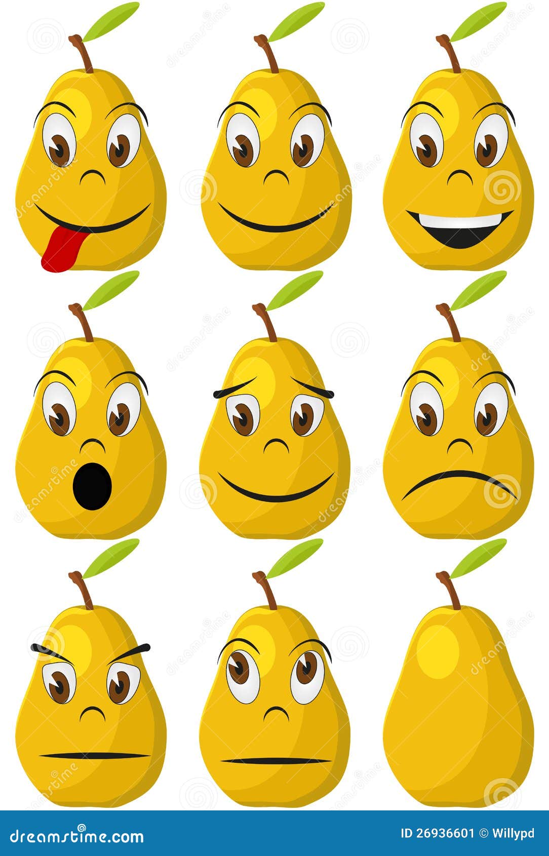 Pear face stock vector. Illustration of green, ripe, leaf - 26936601